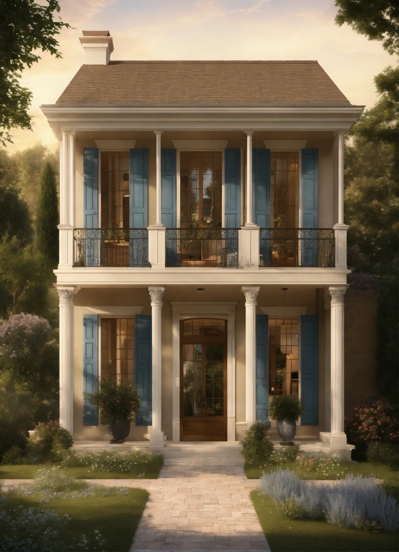 Lexica - Generate a classical house design with an asymmetrical facade ...