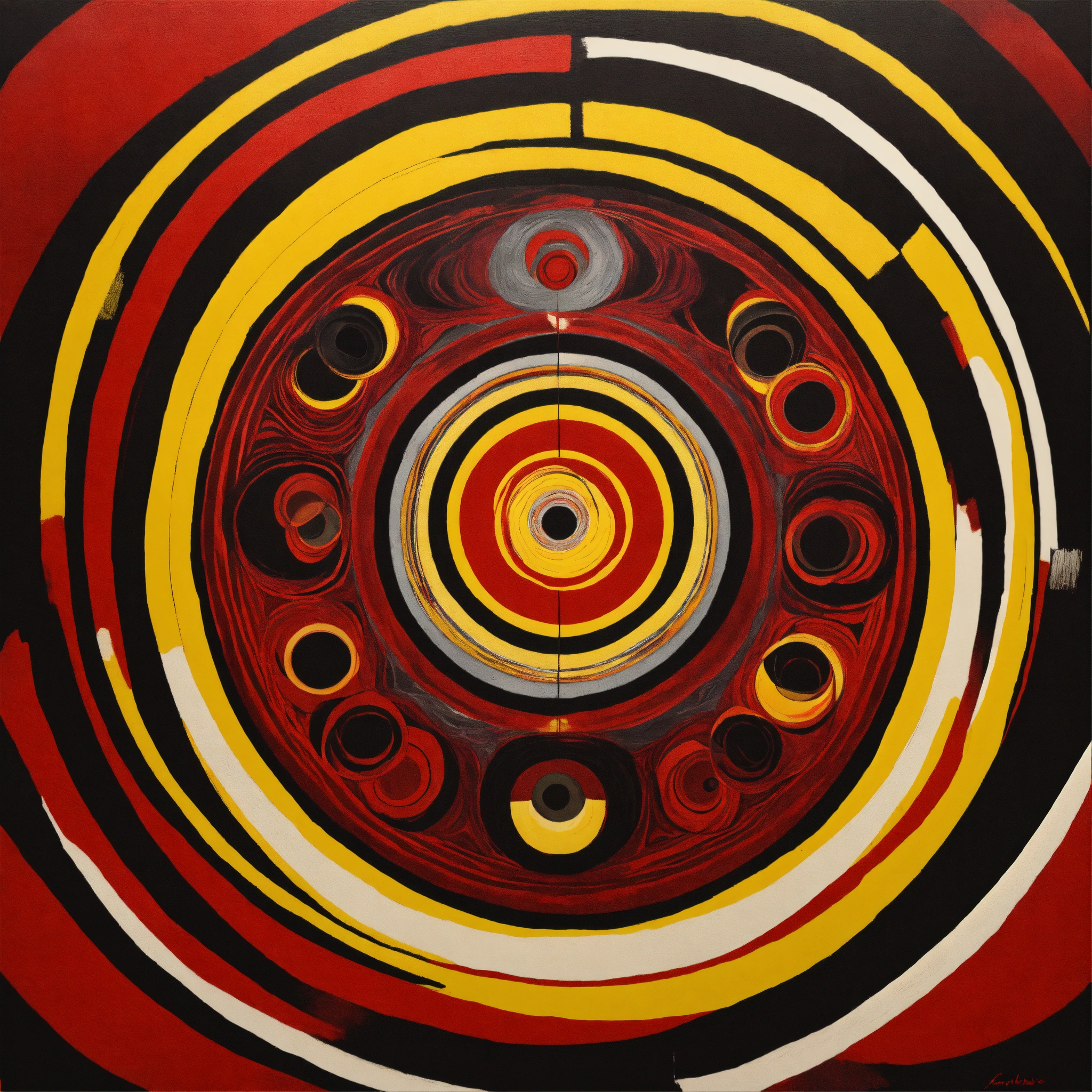 Lexica - Artwork showcases two hypnotic yellow and red concentric ...