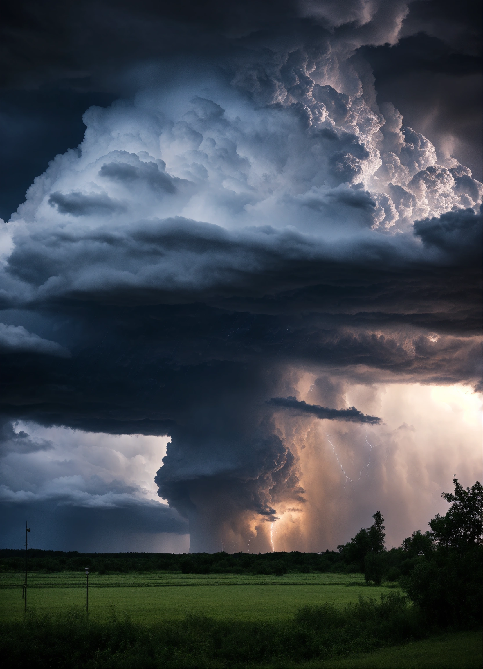 Lexica - A giant man made of storm clouds, raining, storm, dark ...