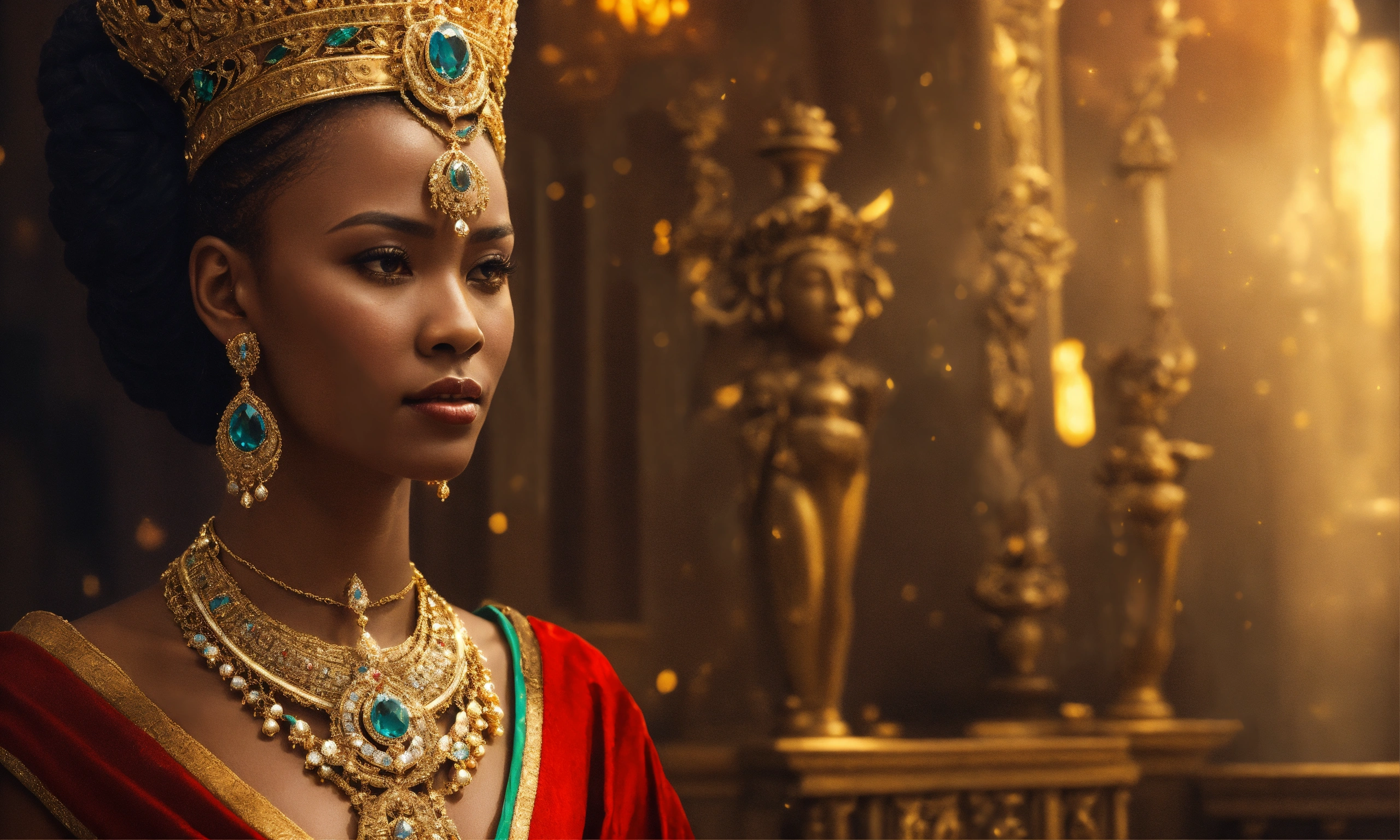 Lexica - Create a description of a majestic middle-aged queen ruling ...
