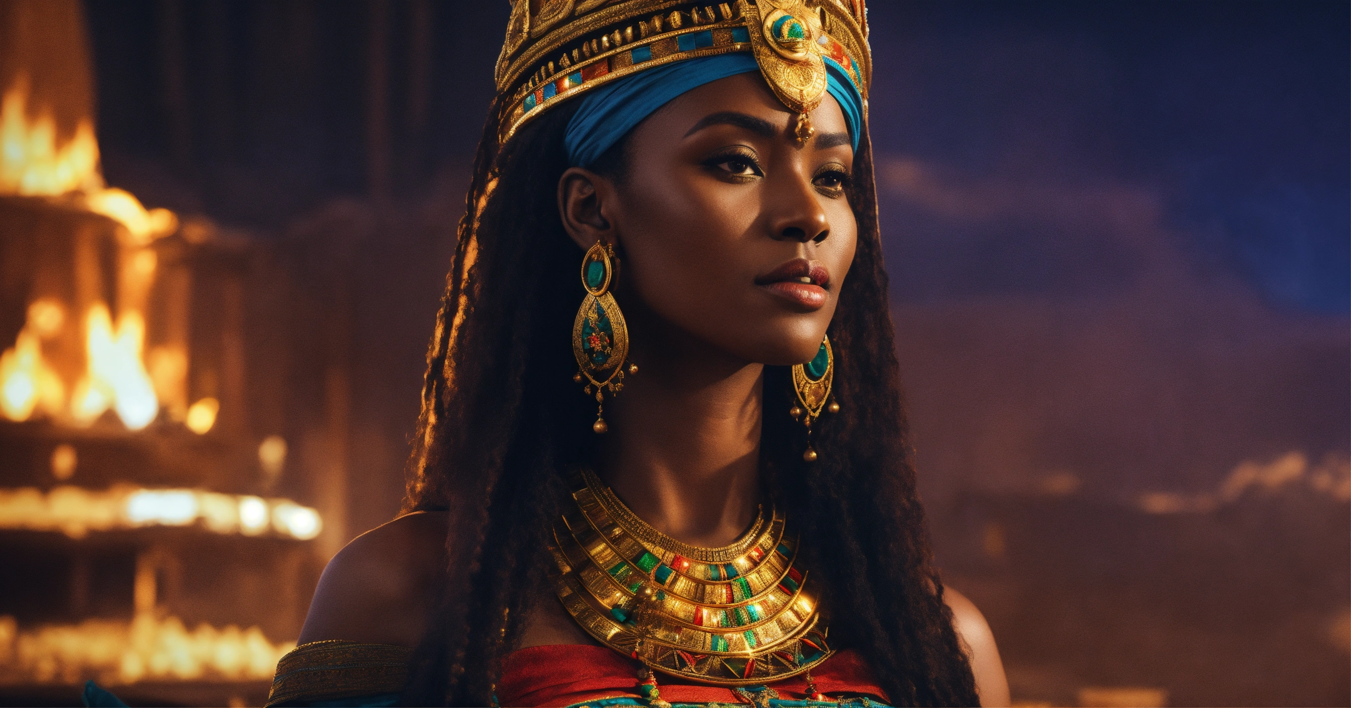 Lexica - Illustrate a view of Queen Tiye as an Ethiopian Queen. Fantasy ...