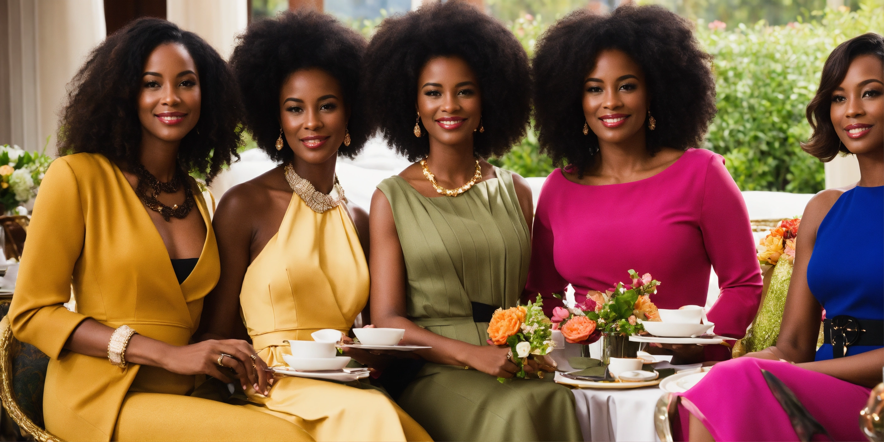 Lexica - A group of wealthy elegant dark and light-skinned multi-race ...