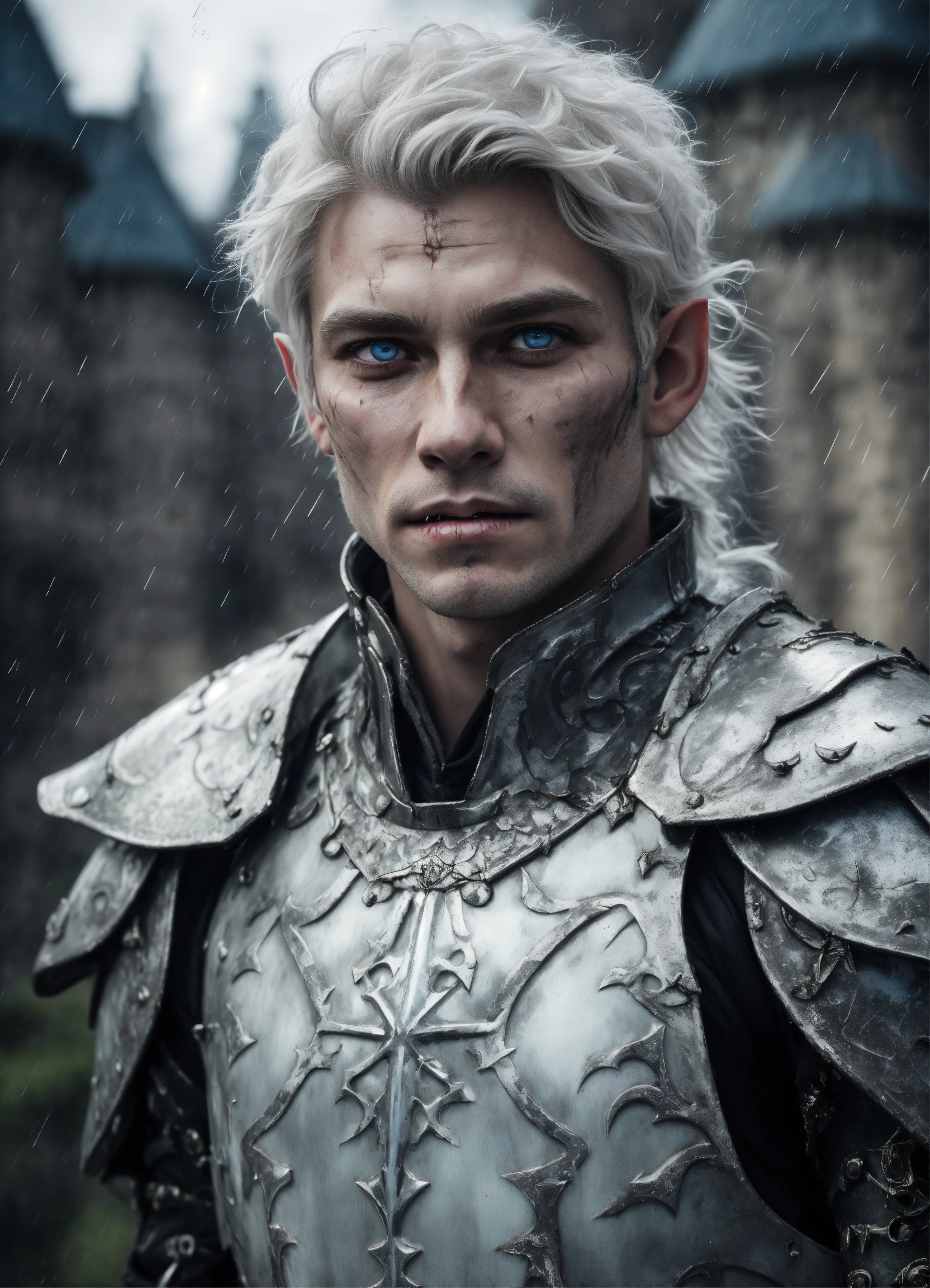 Lexica - Fantasy portrait of a ash-grey skinned elf, masculine ...