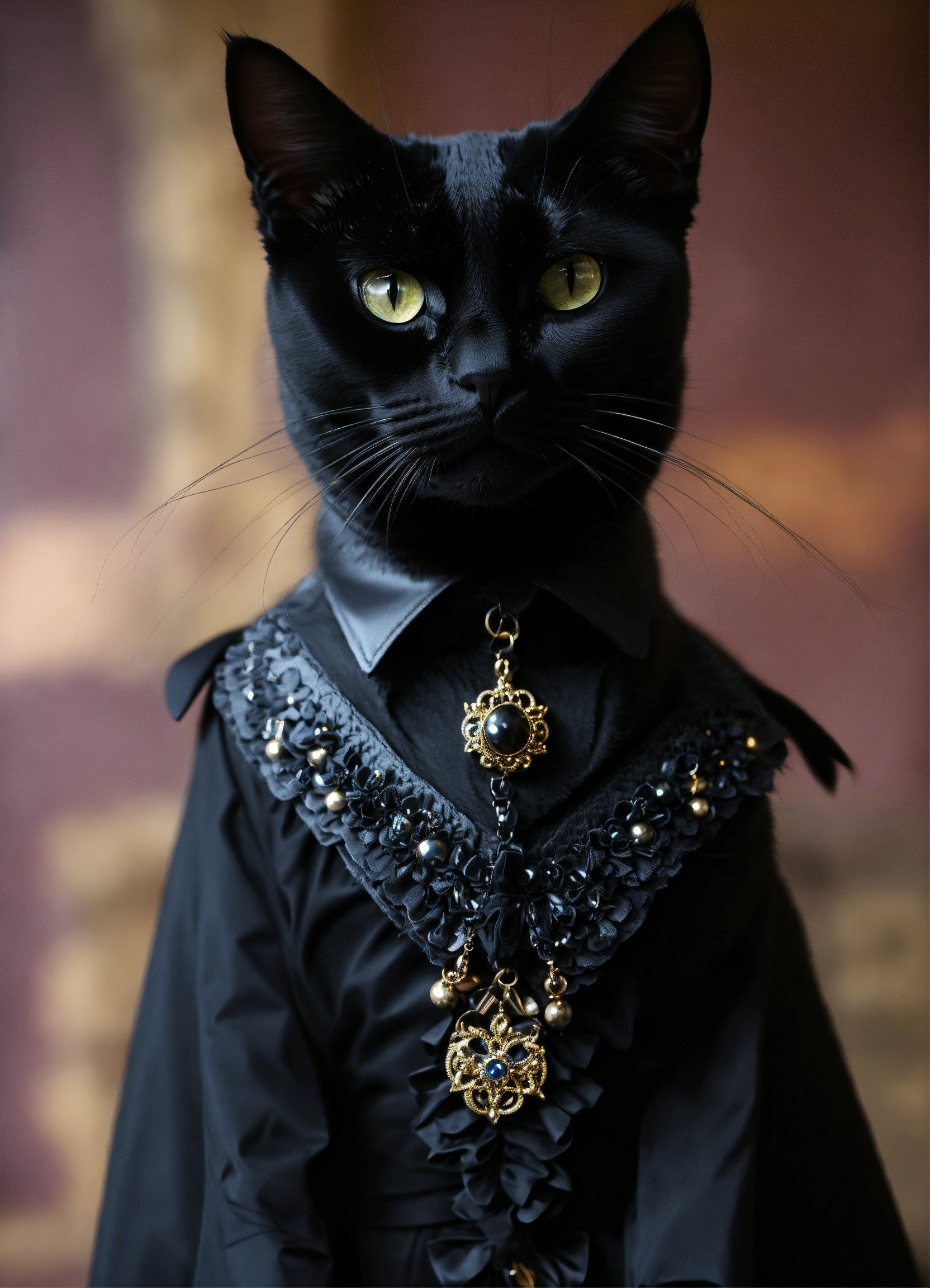 Lexica - Cats wearing Goth Fashion.