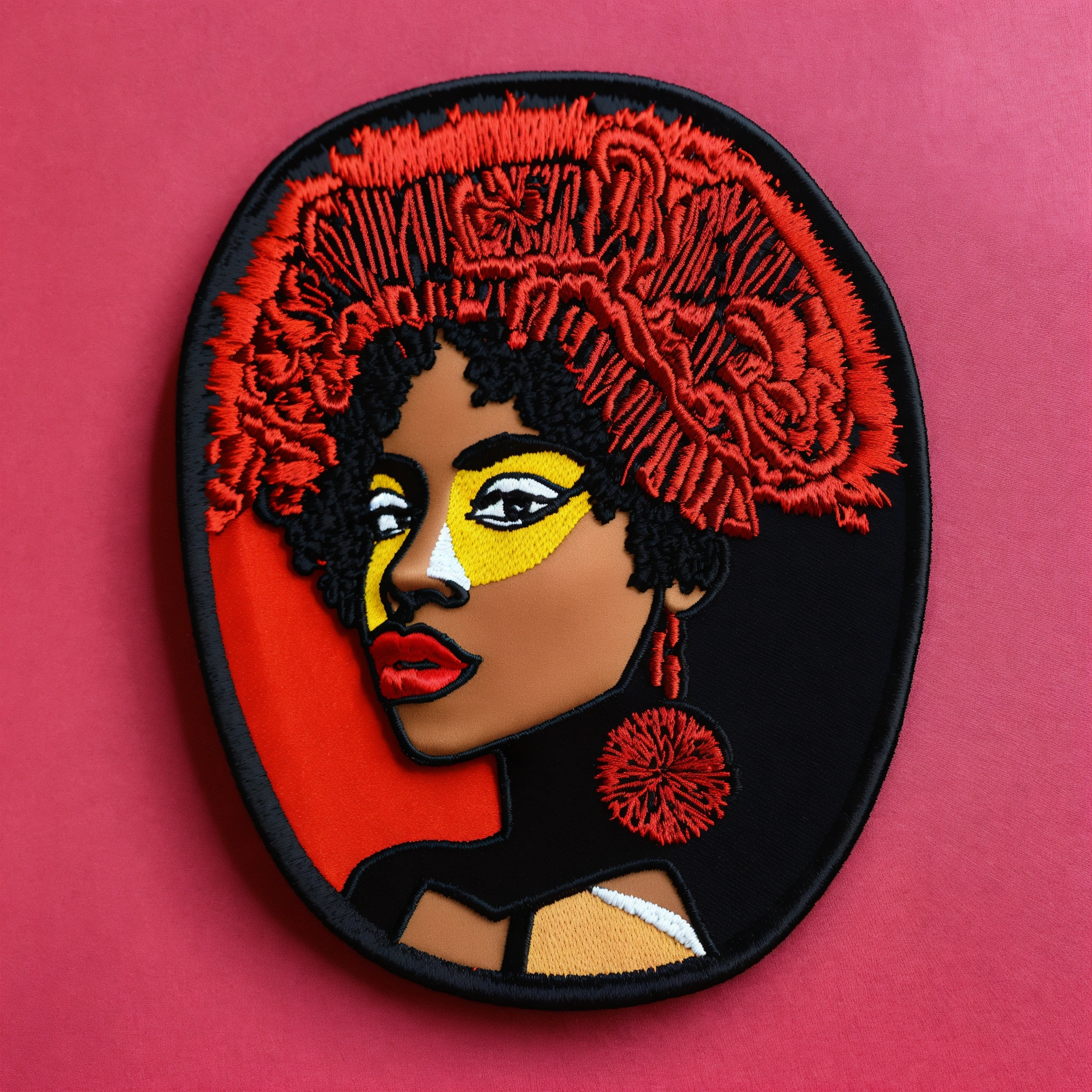 Lexica - Afrocentric embroidery patch, the patch is the face of an ...
