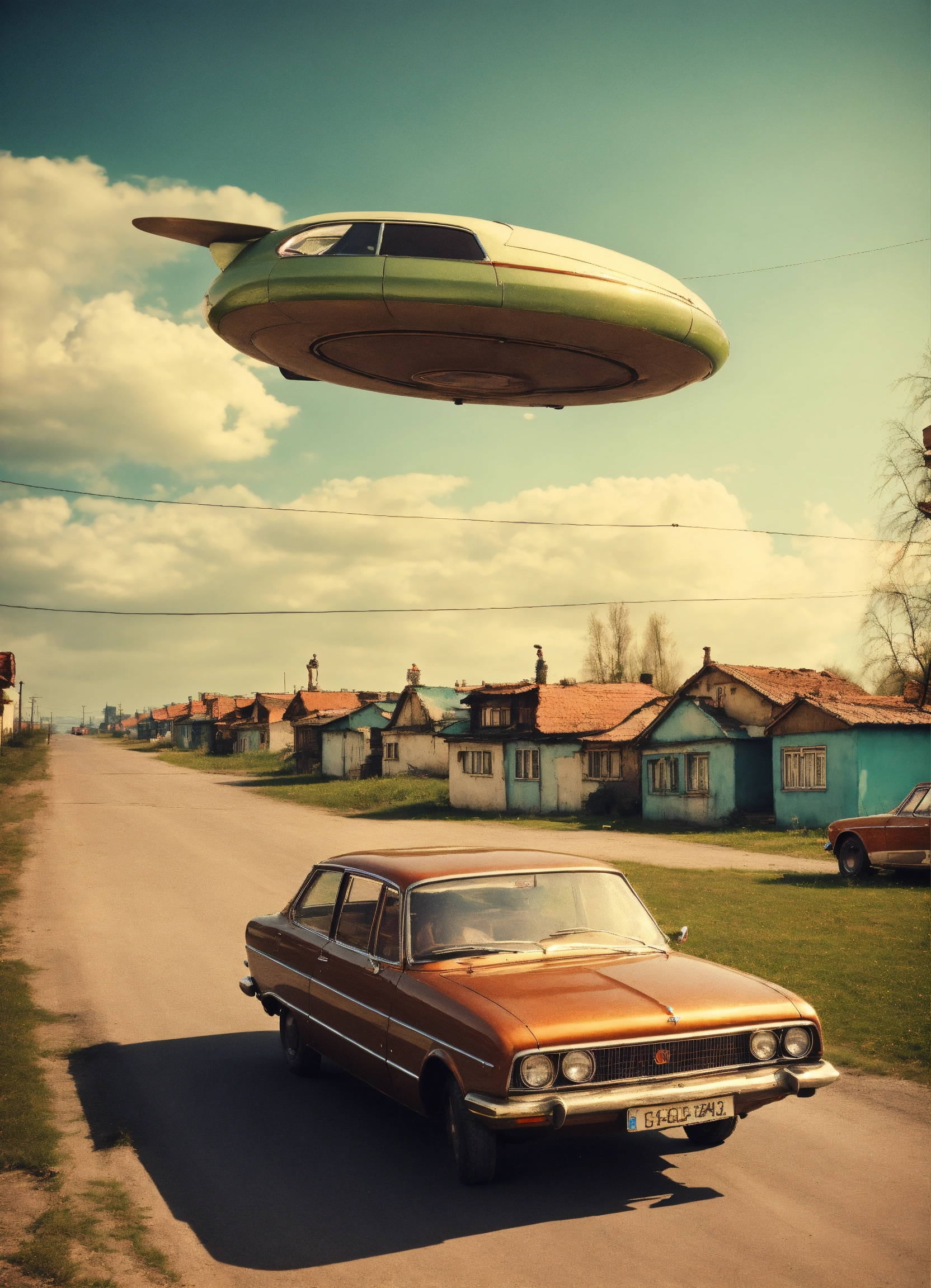 Lexica - Retro future soviet cars, hovering cars, soviet neighborhood ...