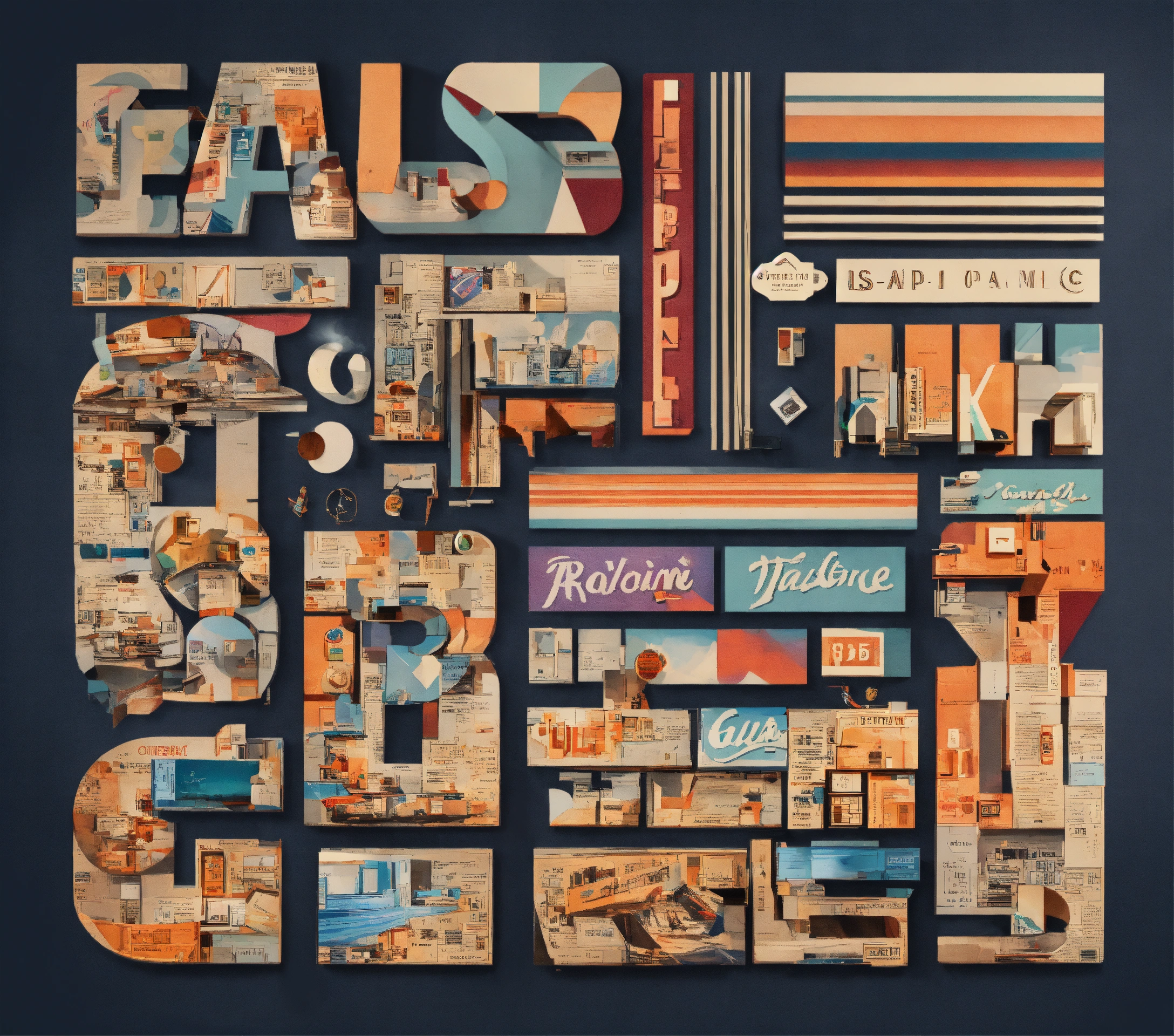 Lexica - ((collage of letters)), future|Nostalgic Branding, [cartoon ...