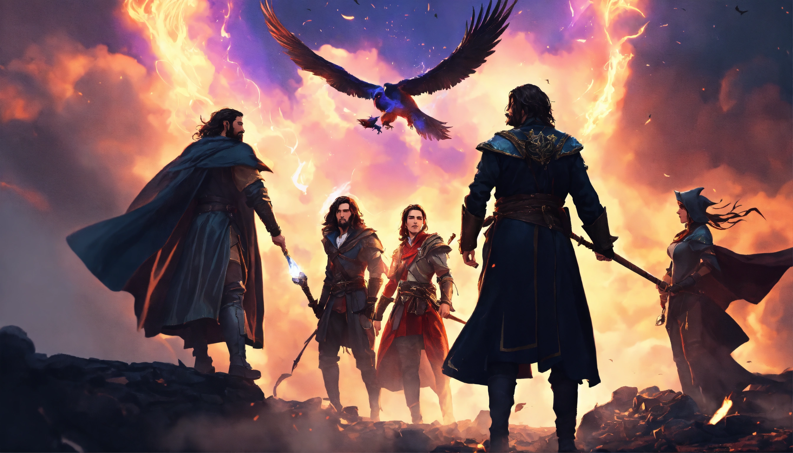 Lexica - Dark medium hair french goatee wizard robes male creating ...