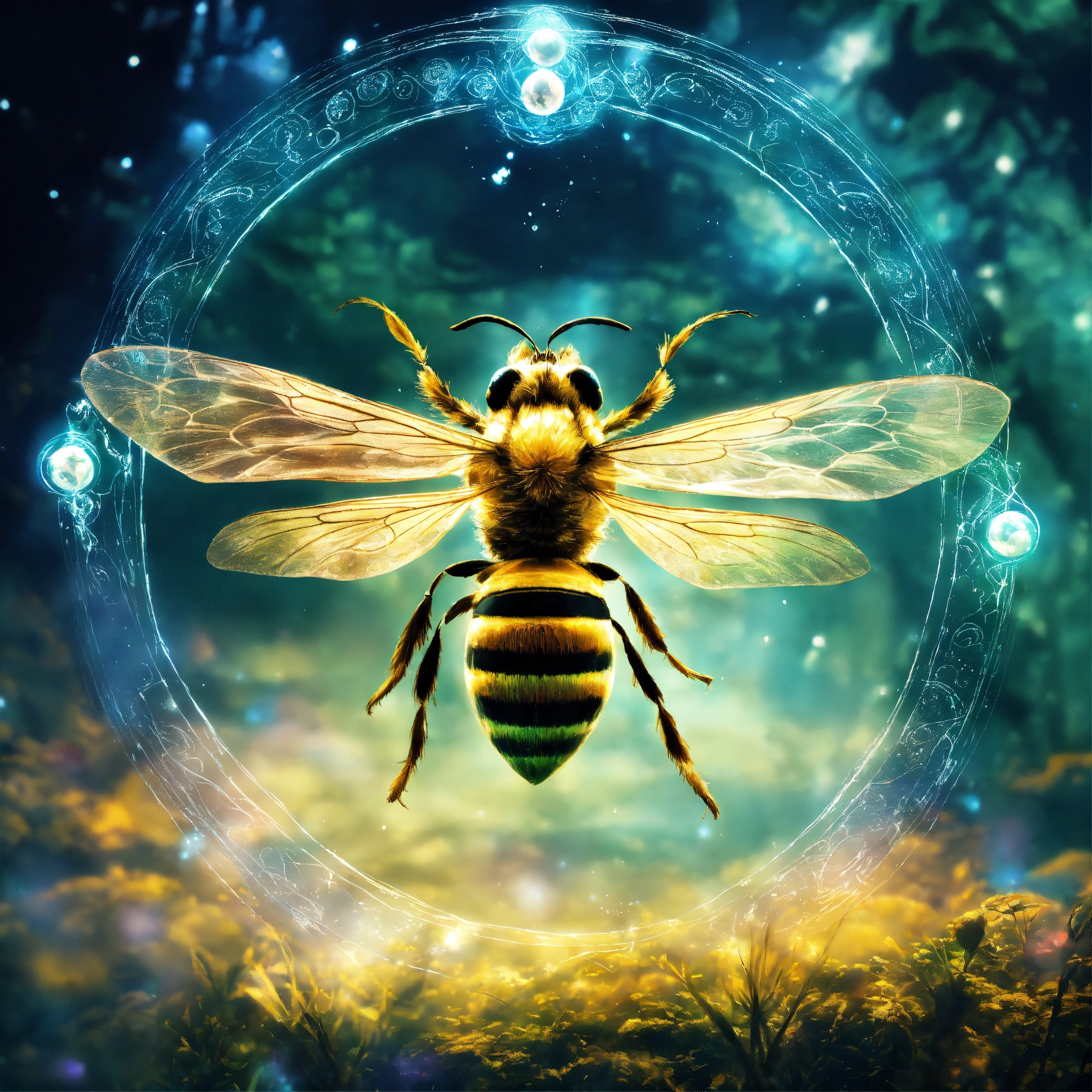 Lexica - Underwater long exposure photography, a giant white bee flying ...
