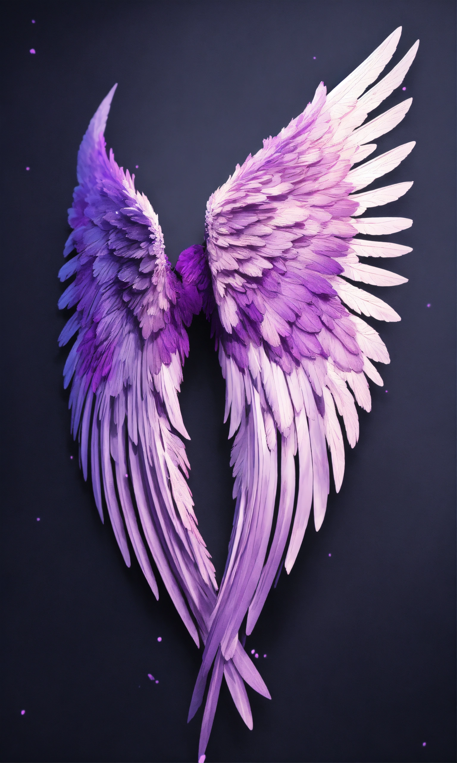Lexica - Beautiful and perfect small angel wings of violet color with ...