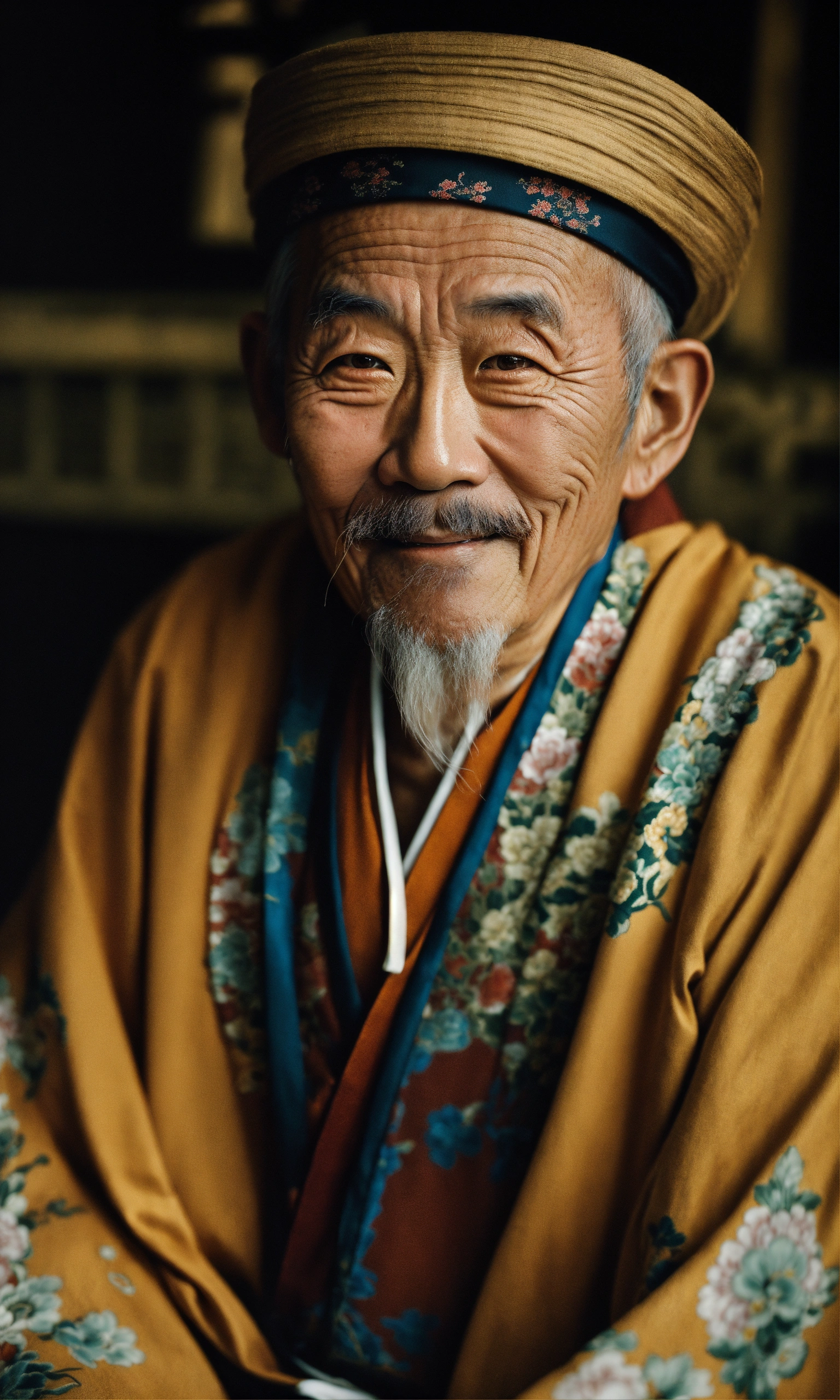 Lexica - Portrait of an old Chinese man, looking directly into camera ...