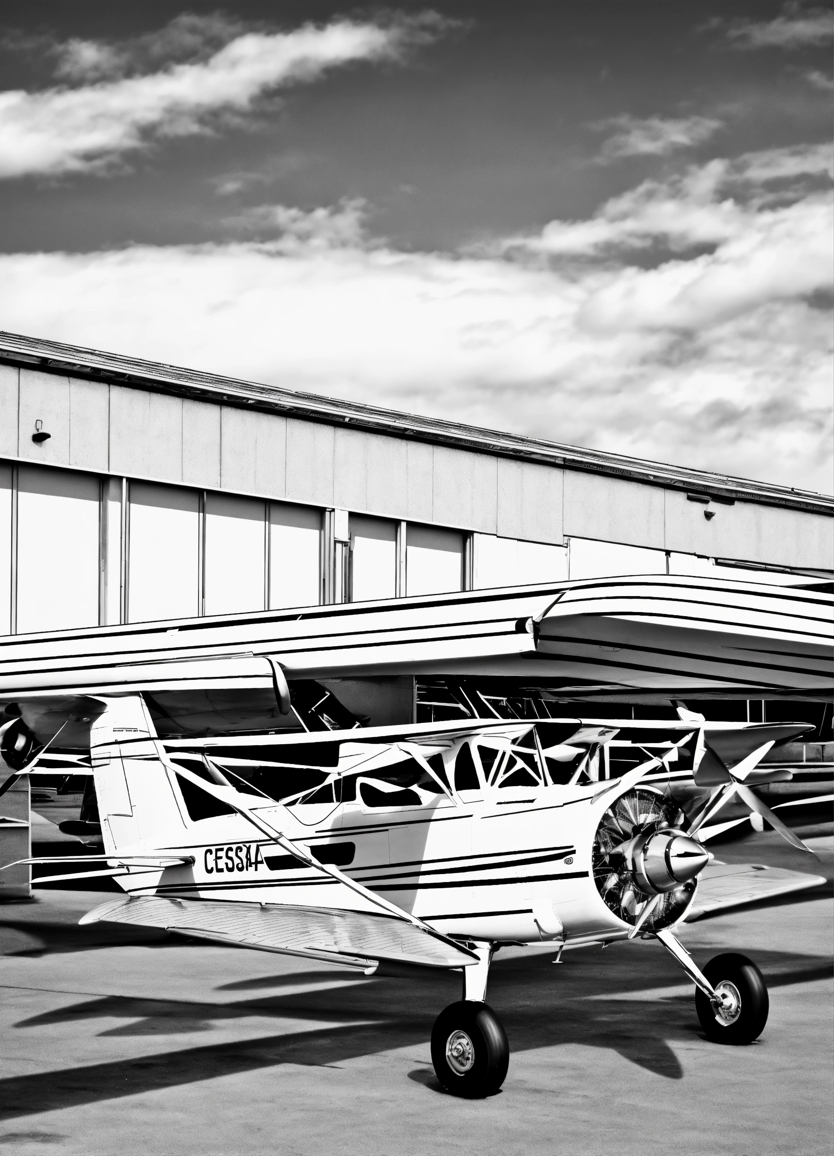 Lexica - A black and white ''cessna'' airplane, for coloring