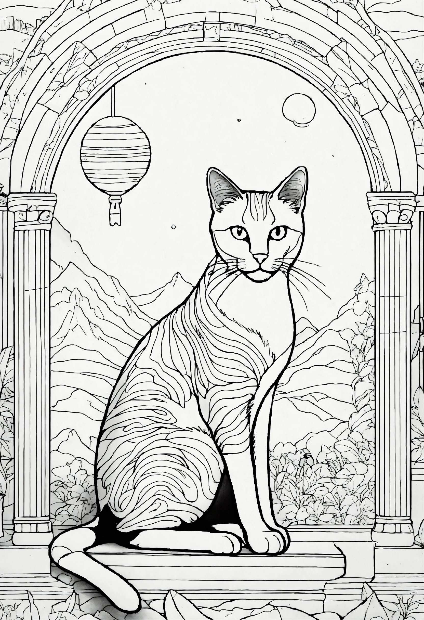 Lexica - Coloring pages, all solid ink lines, minimalistic, whimsical ...