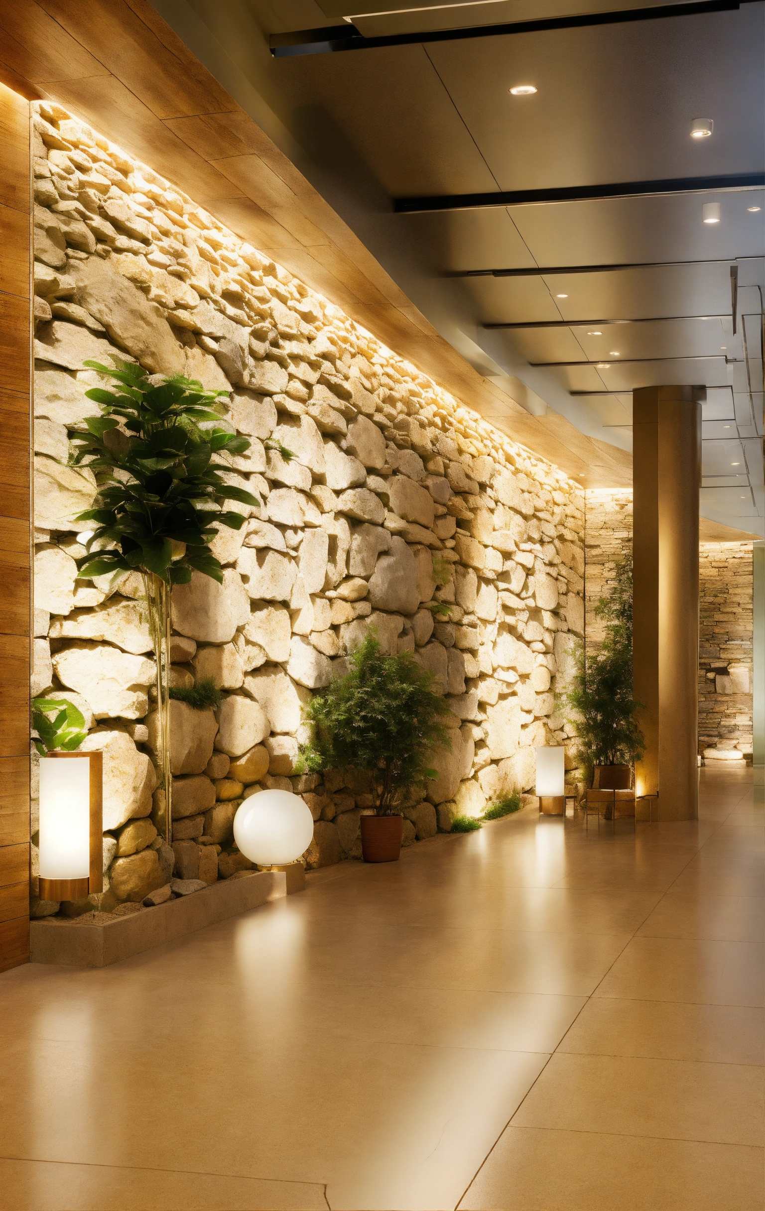 Lexica - Airport corridor, one side of the corridor full height glass ...