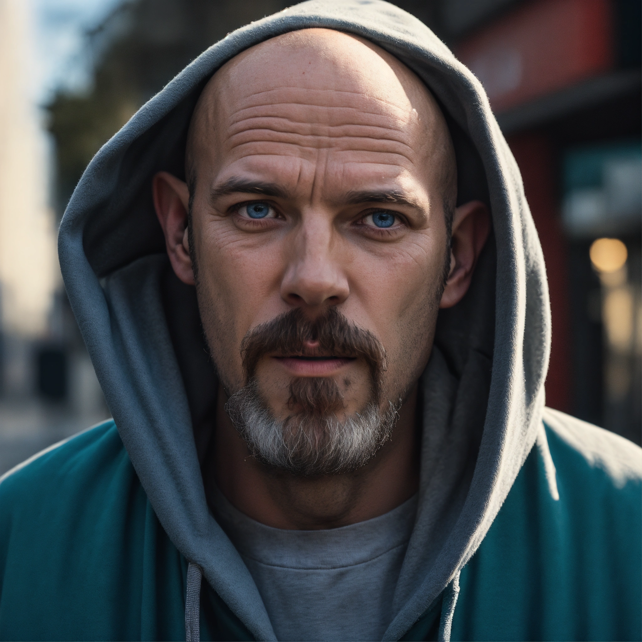 Lexica - A HUGE HOMELESS MAN WITH A HUGE LUMPY BALD HEAD, A TINY GOATEE ...