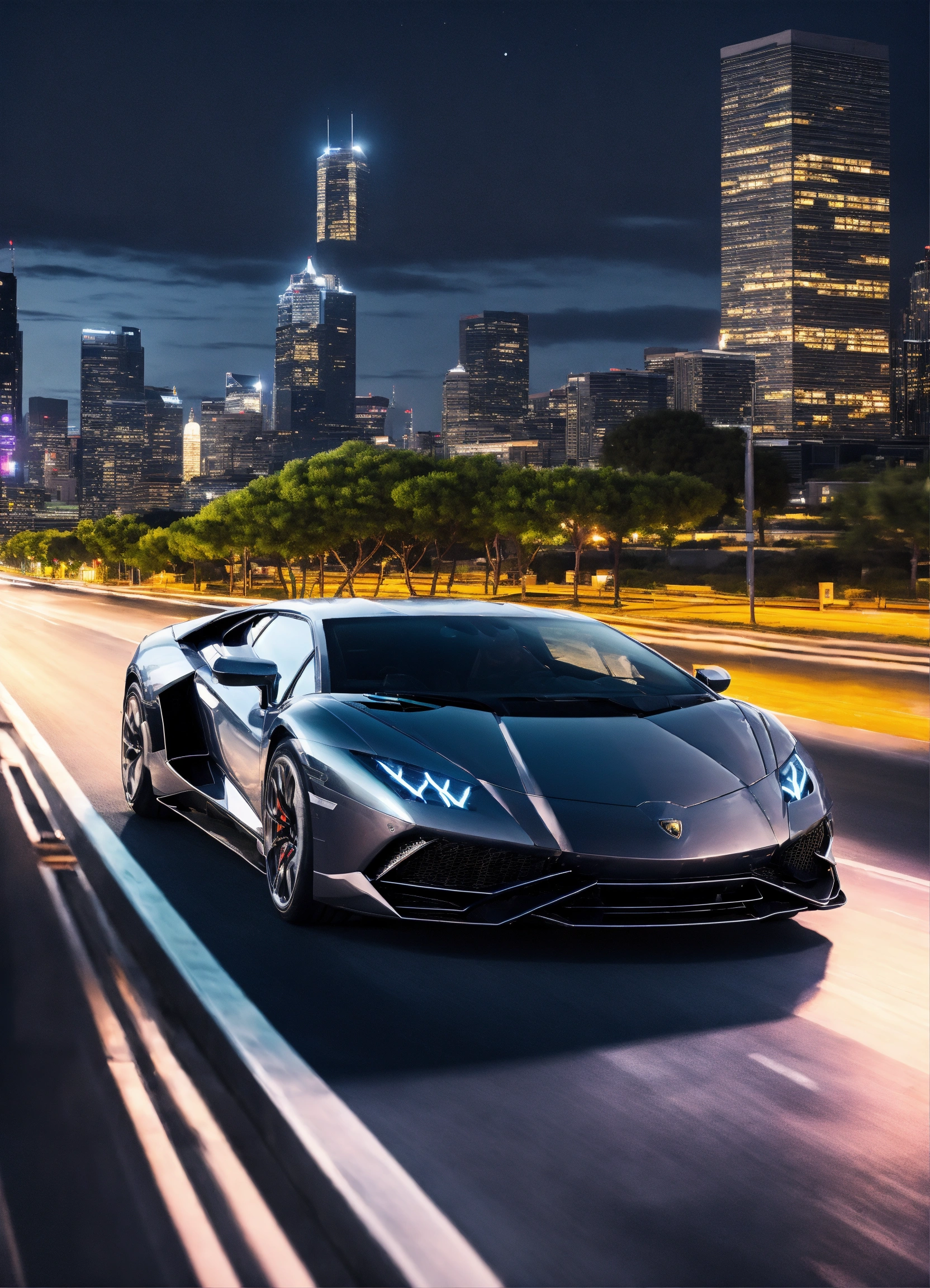 Lexica - 2023 Lamborghini Avendor black and gray with night light ...