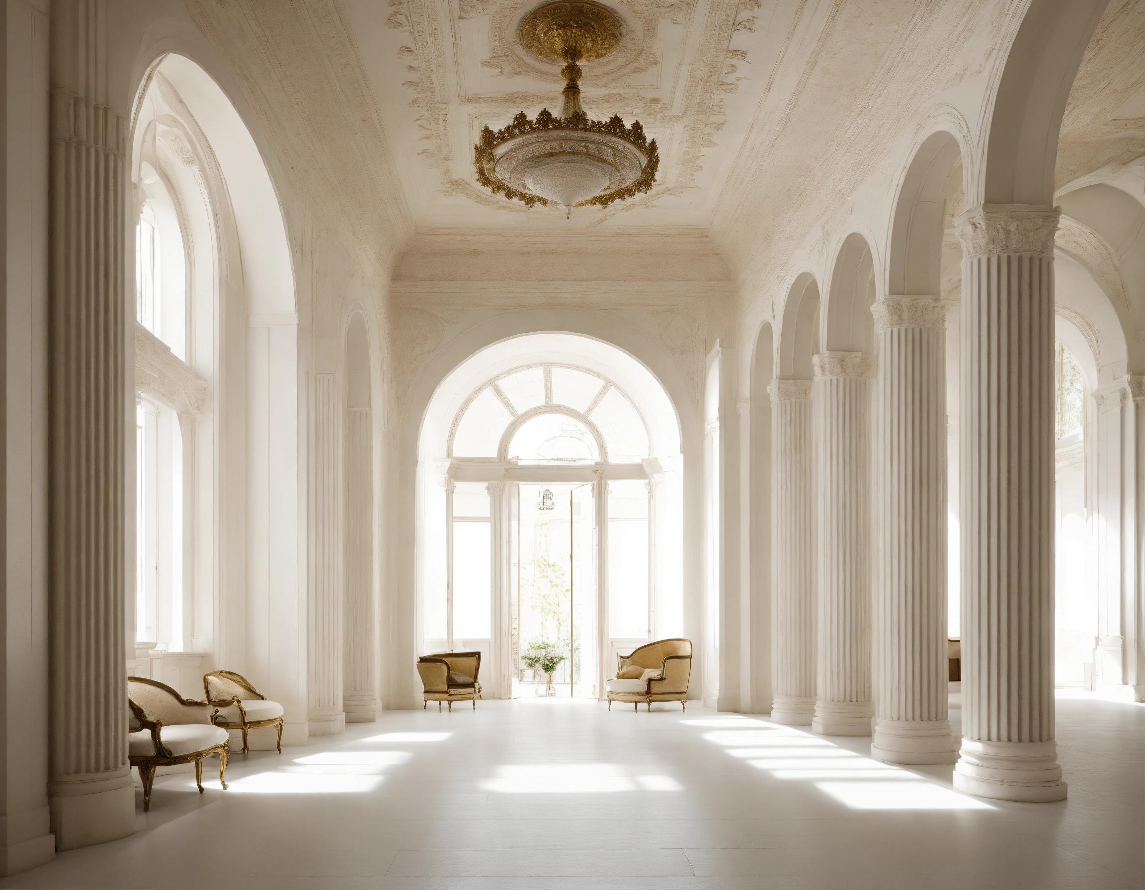 Lexica - Suite of arches white floor white ceiling on a white ...