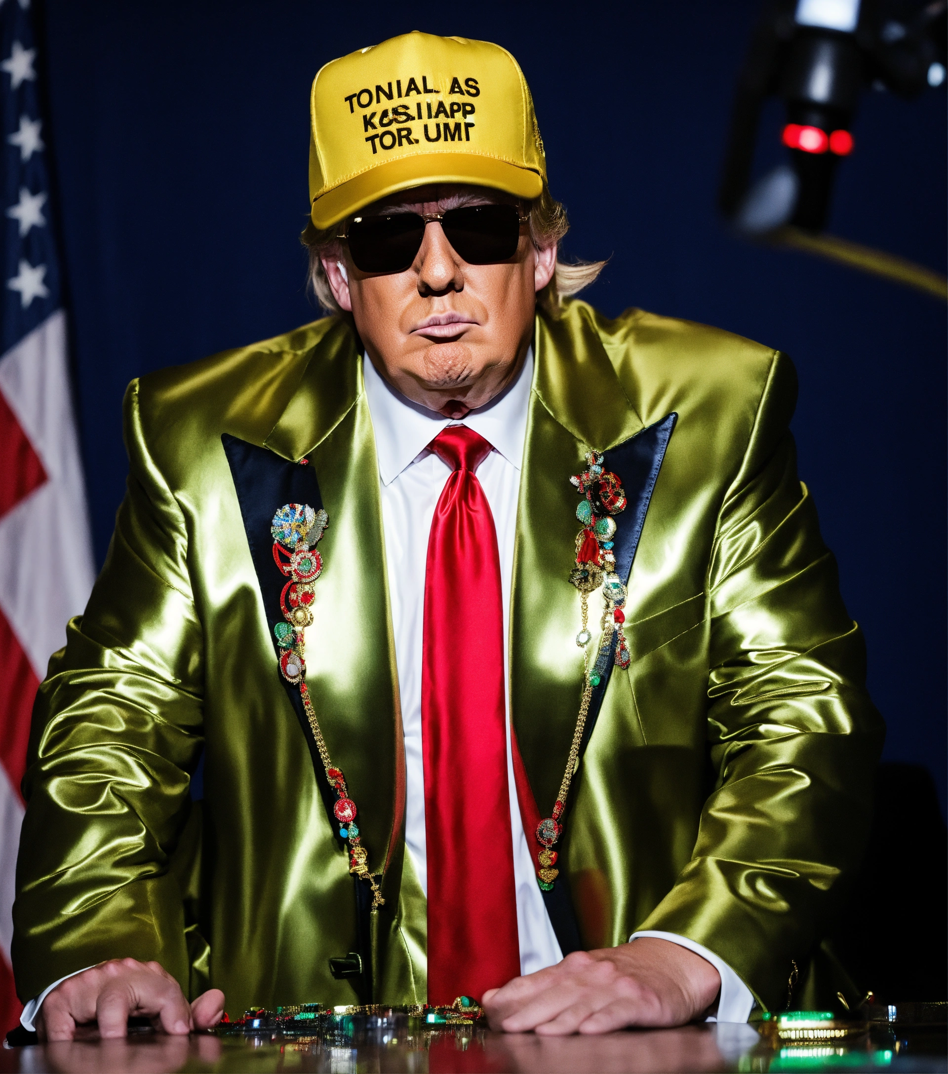 Lexica - Donald trump dressed as a rapper