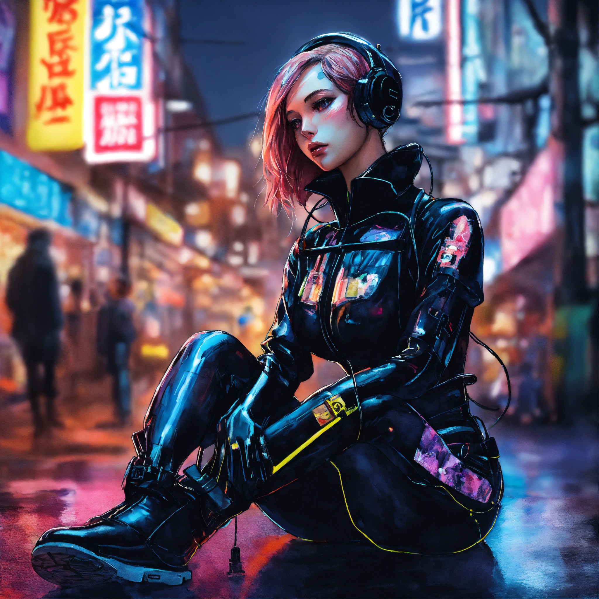 Lexica - Full body Illustration of a cyborg woman, young, 18 years old ...