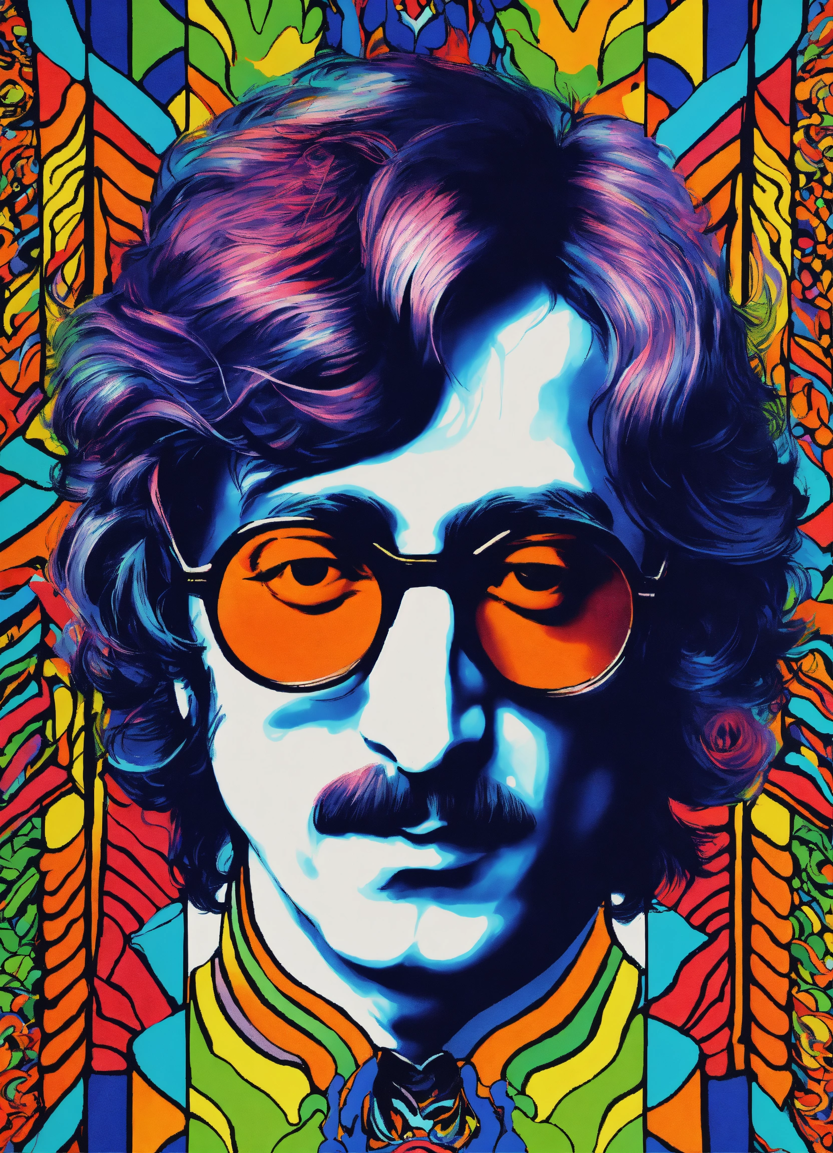 Lexica - John lennon , multi coloured, abstract, black and white ...