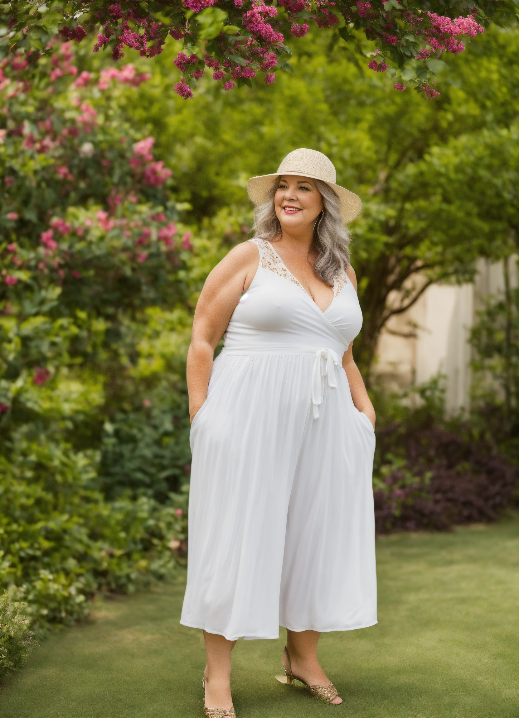 Lexica - Full body view a plus size white women in her 60s