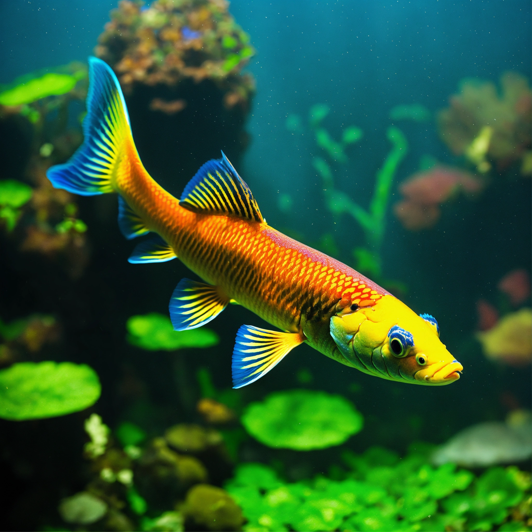 Lexica - Colorful full body Gar fish