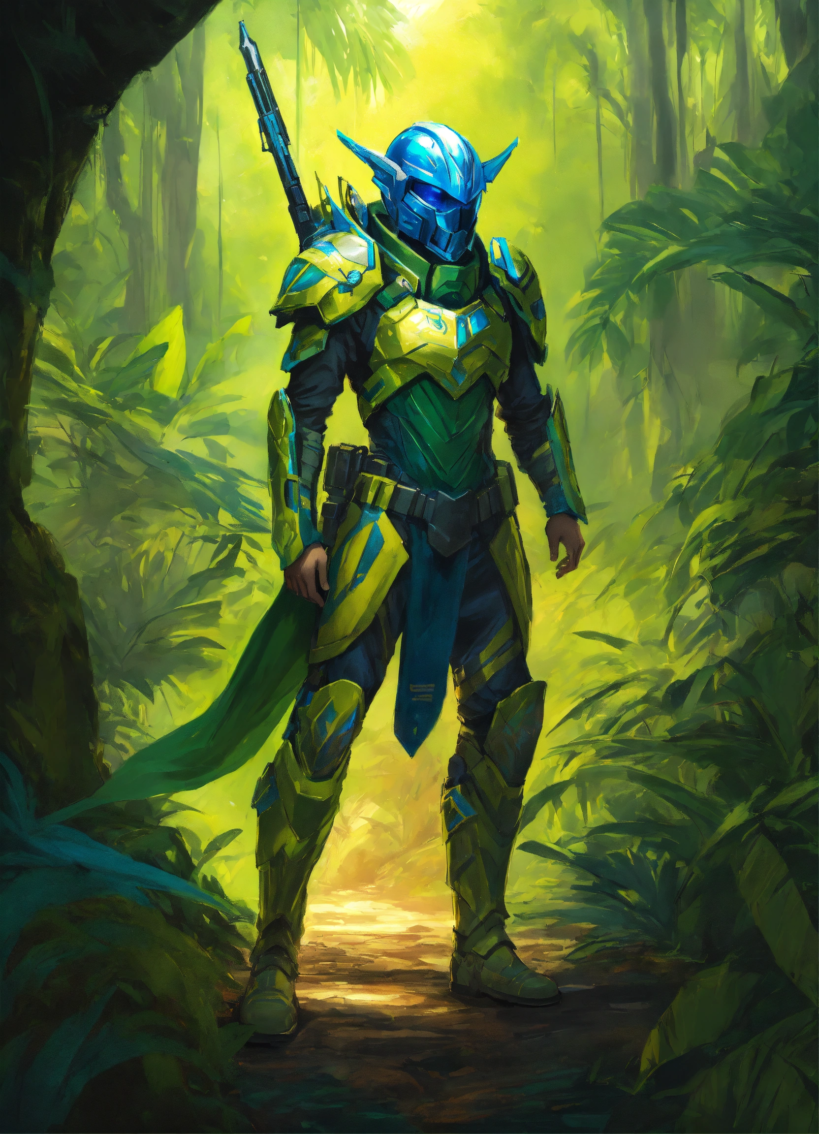 Lexica - Epic drawing of a full body of a high elf sci fi soldier ...