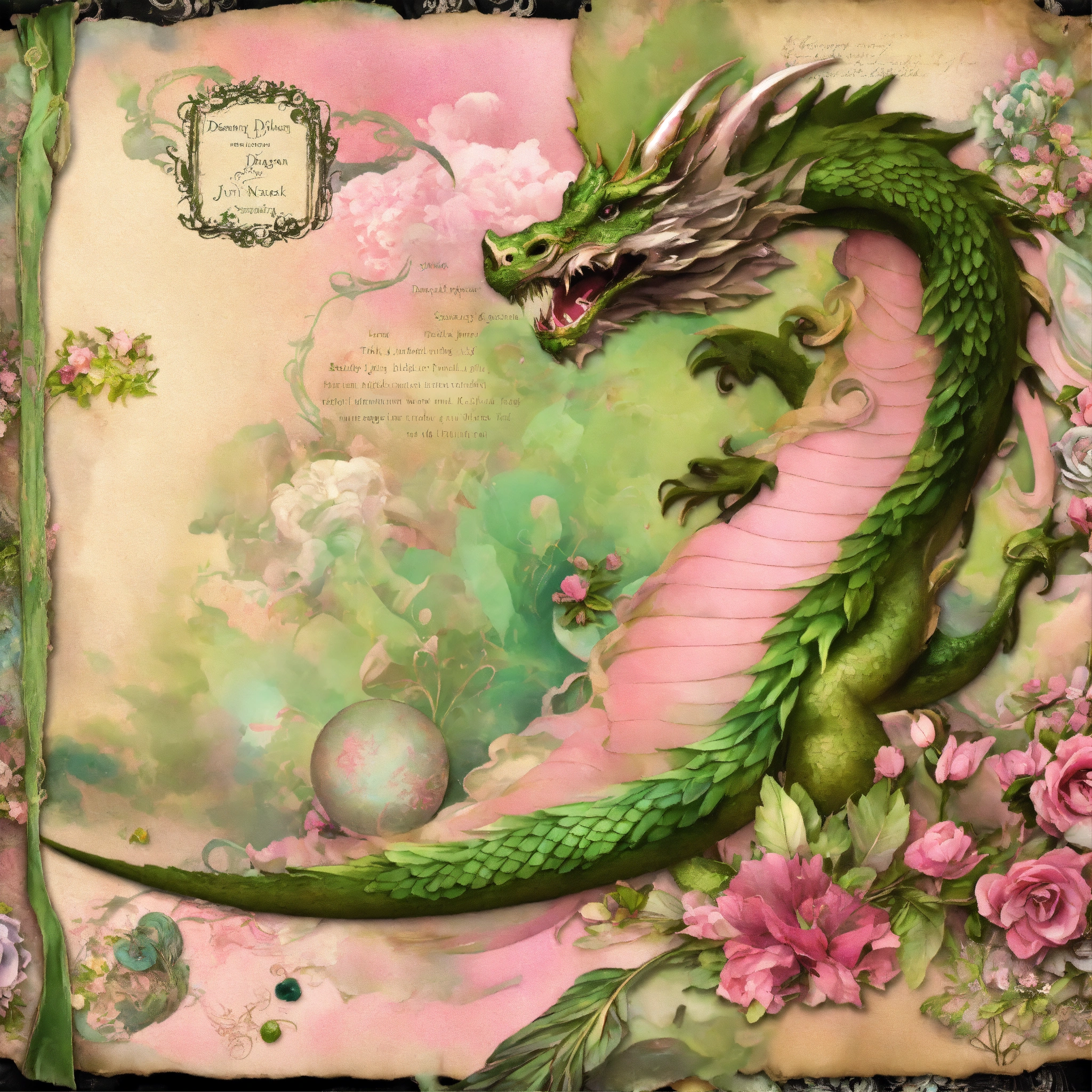 Lexica - Shabby chic dreamy mist pastel junk journals fairytale dragon ...