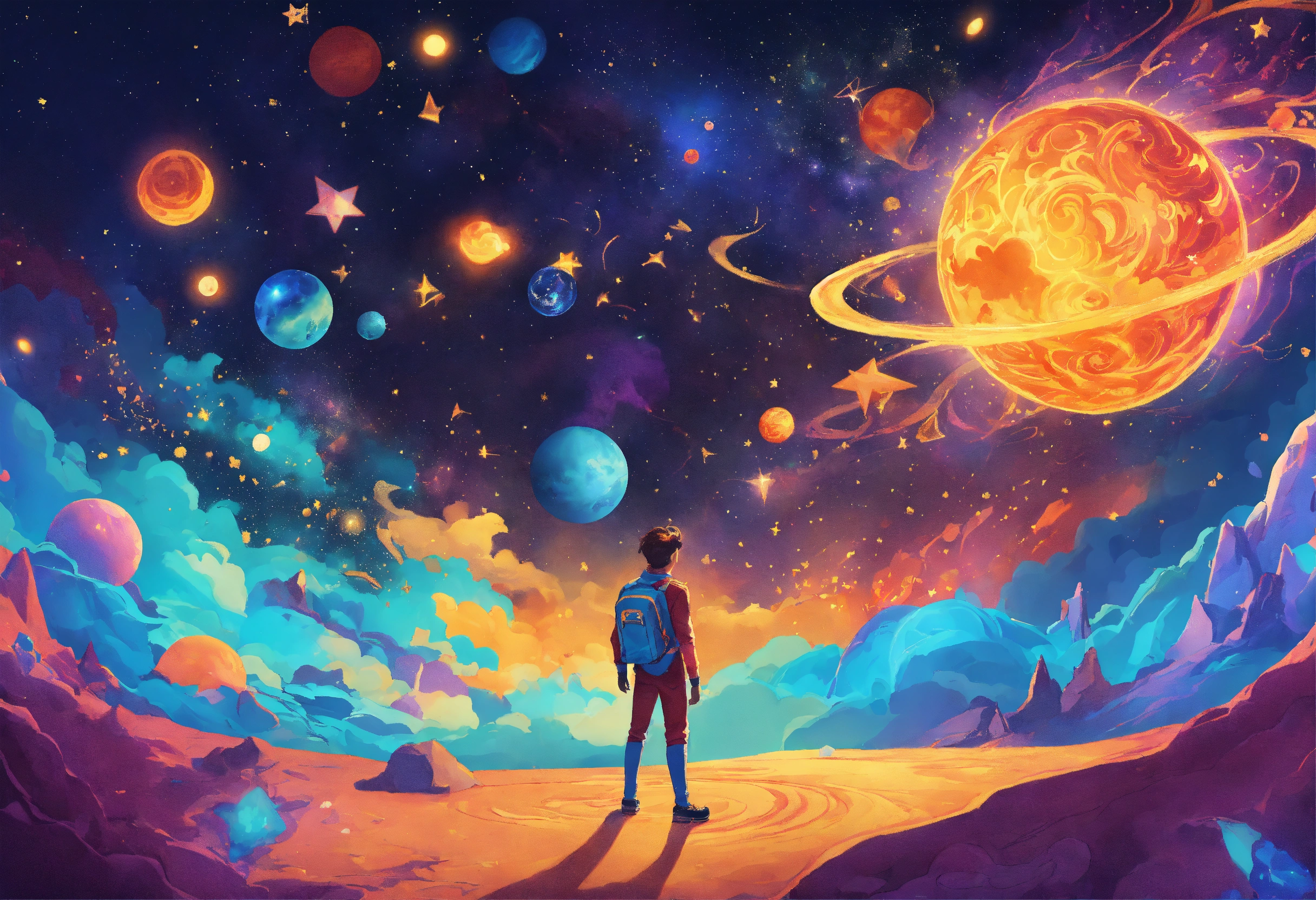 Lexica - Create a vibrant, cartoon-style poster depicting a whimsical ...