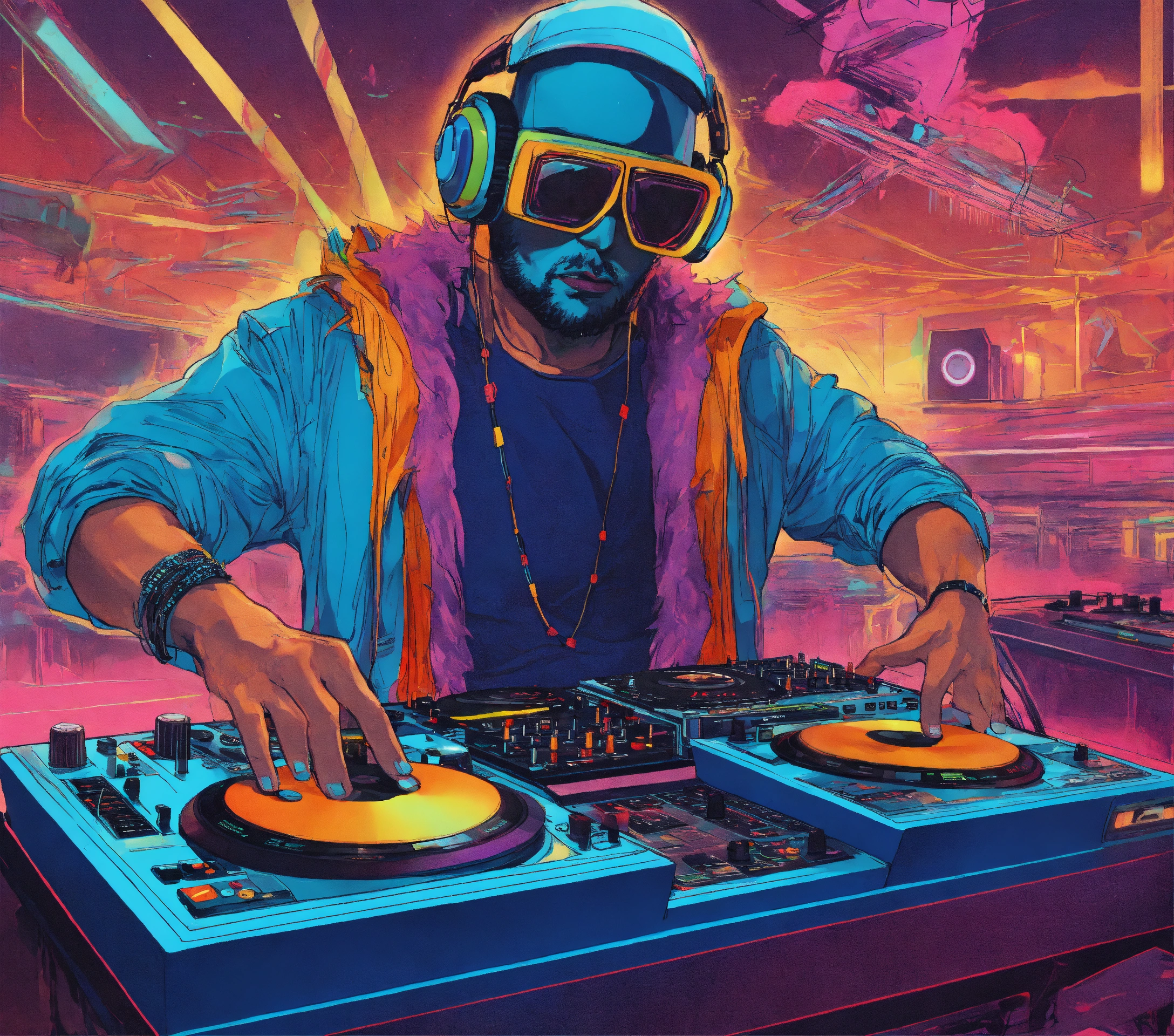 Lexica - Dj mixing, terrible art, no text, mk ultra, pablo eskobar, 80s ...