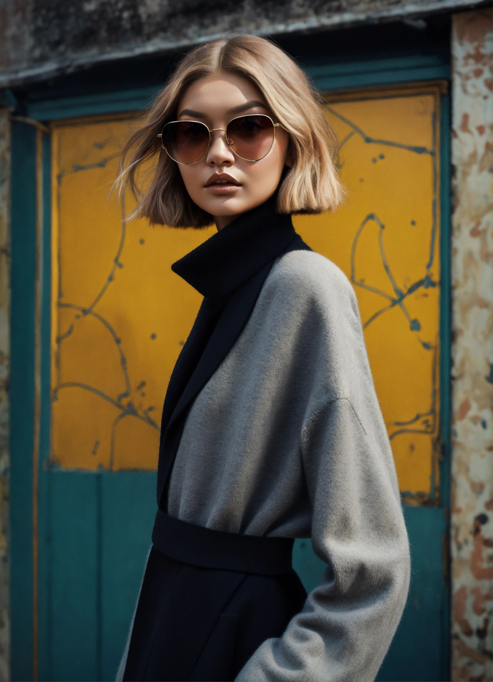 Lexica - Front profile half body Photography, in front of black wall ...