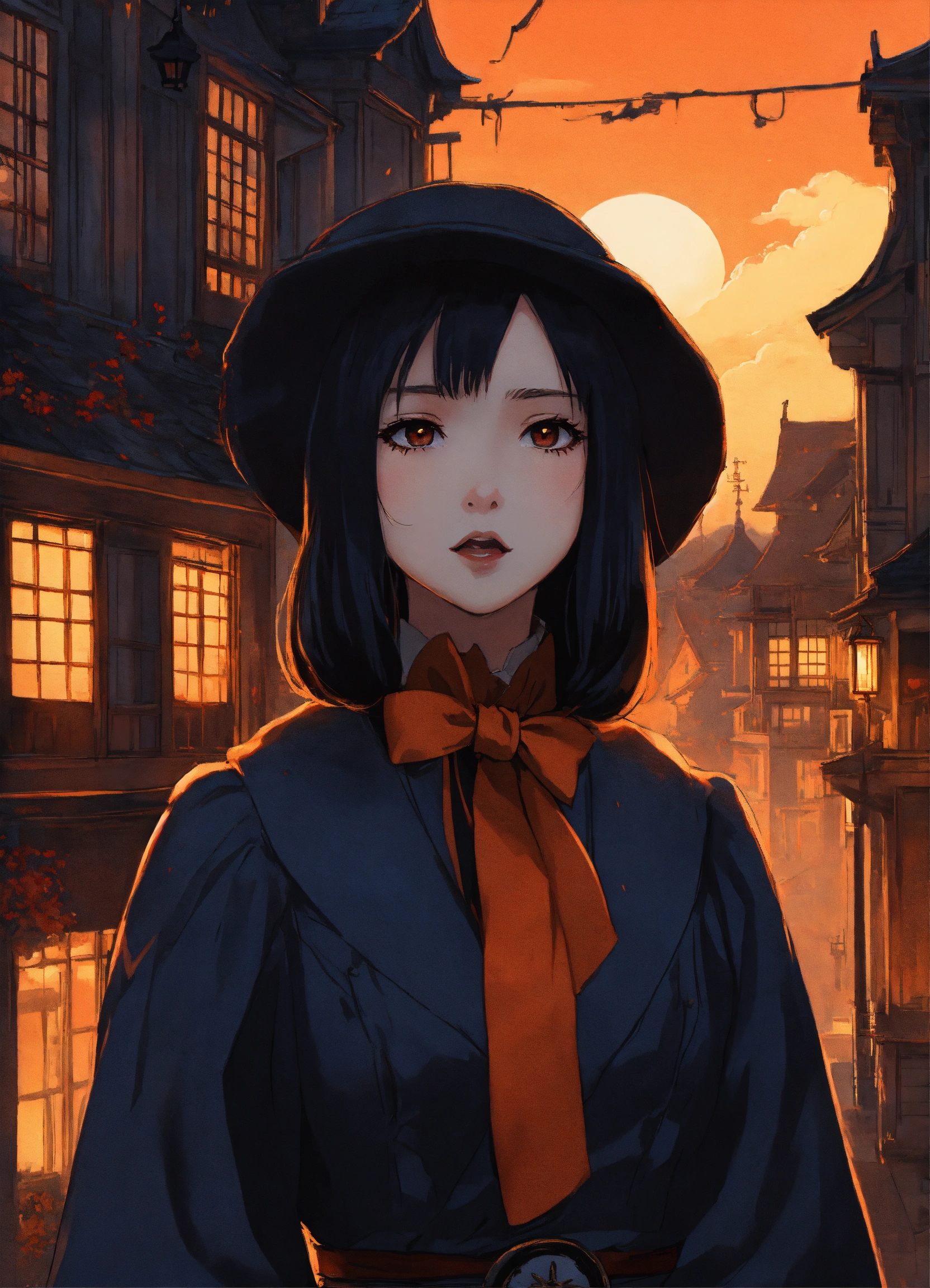 Lexica - Japanese Miyazaki Hayao style art of a gothic vampire girl ...