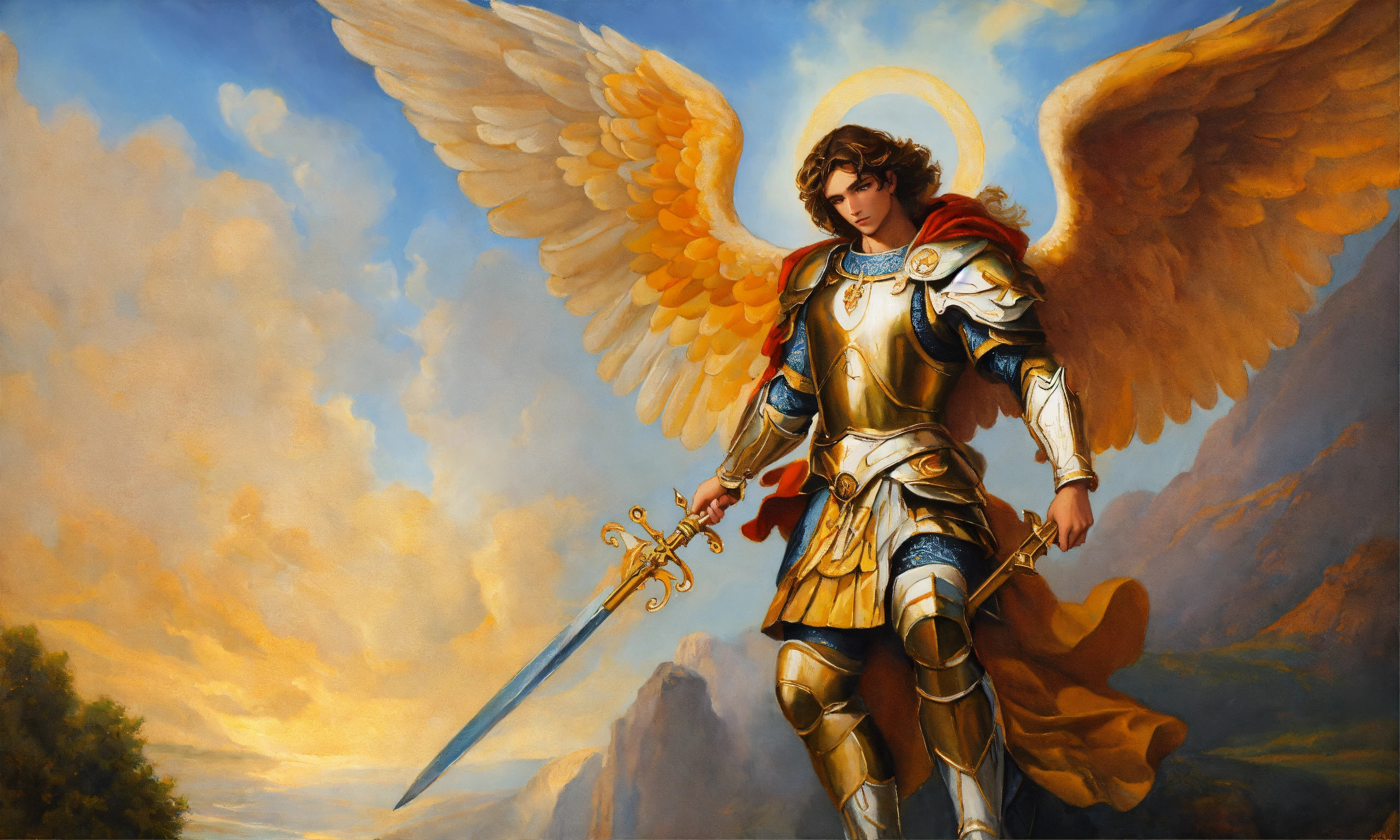 Lexica - Oil painting of archangel saint michael