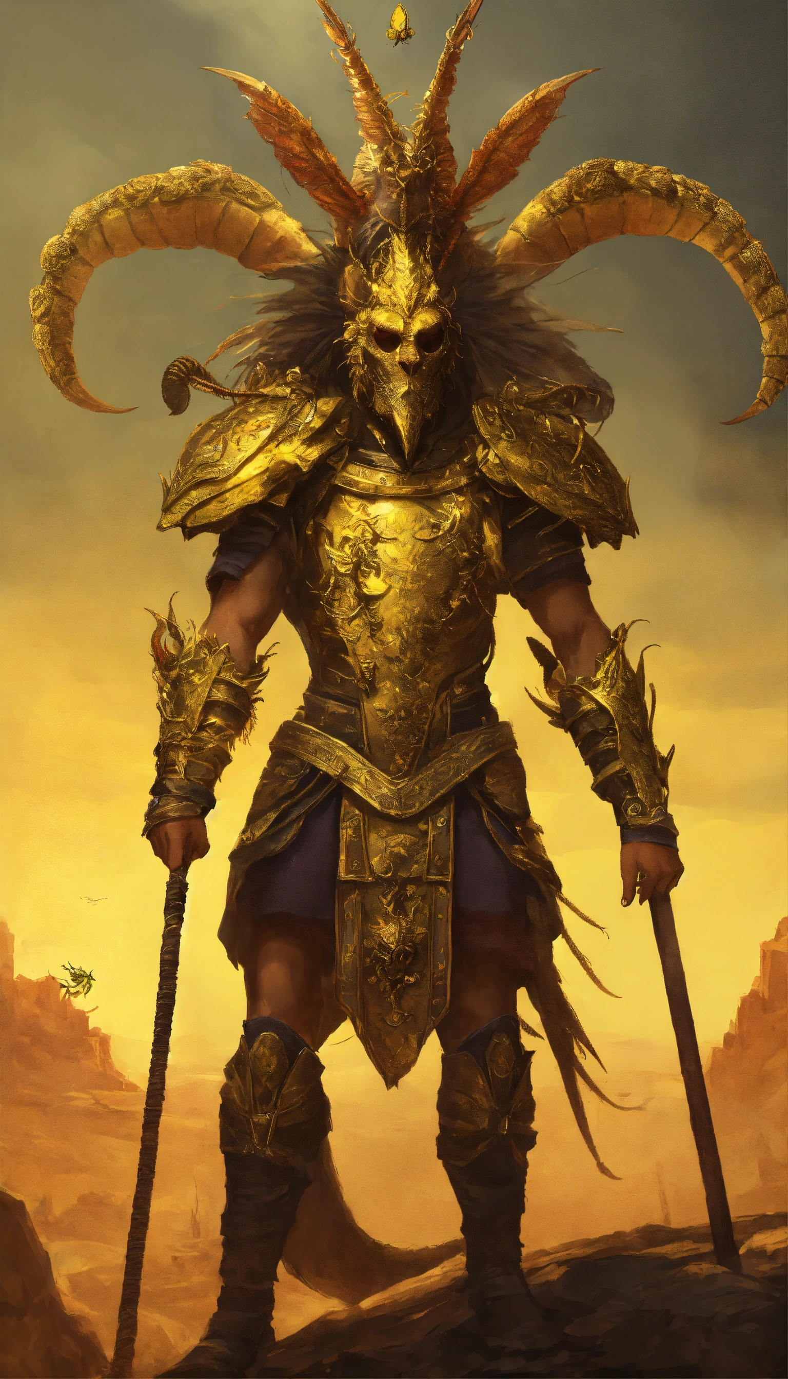 Lexica - A creature that looks like a locust with a man’s face, woman’s ...