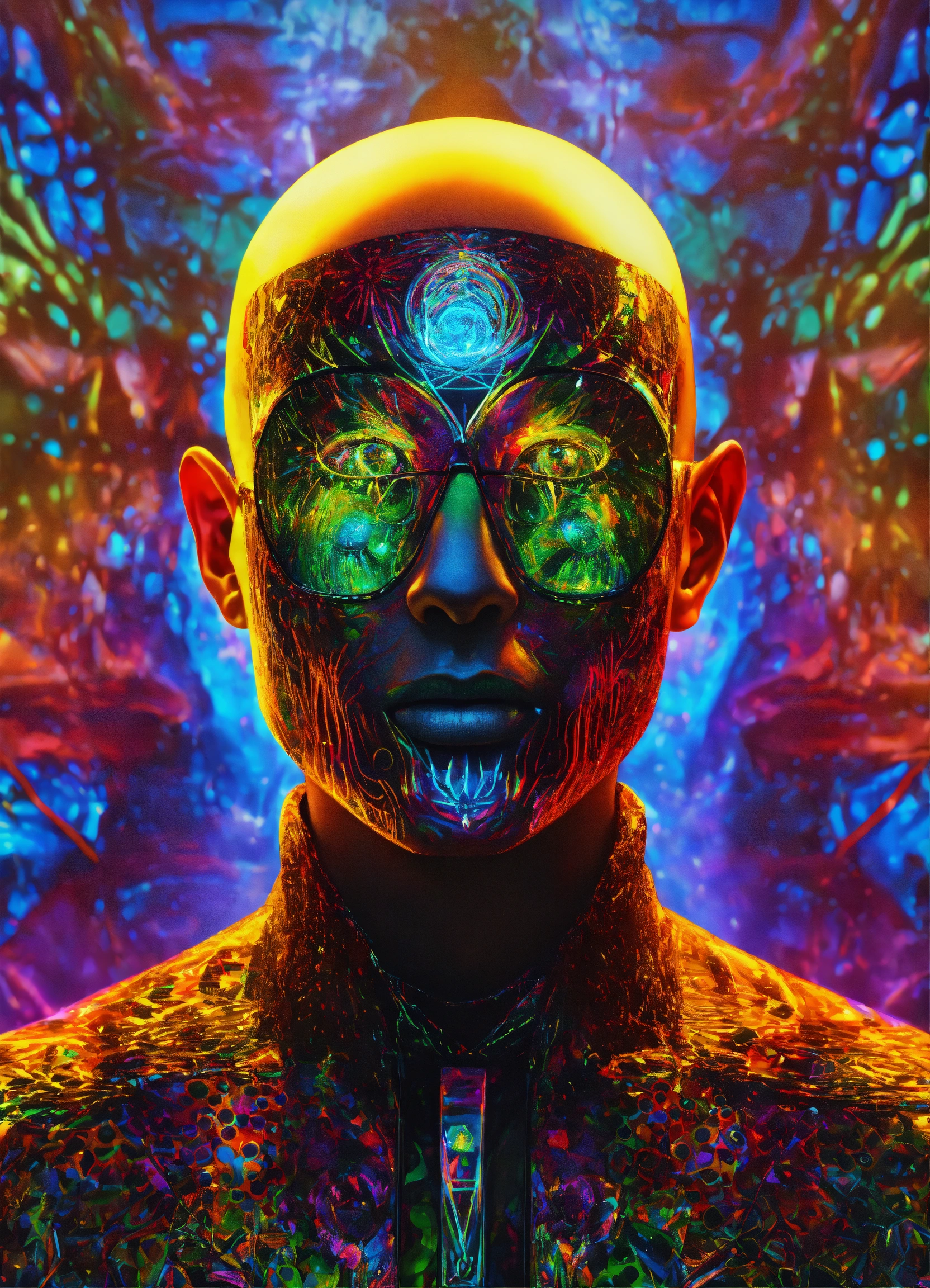 Lexica - Photorealistic 3D portrait of Ai God DMT psytrance slender man ...