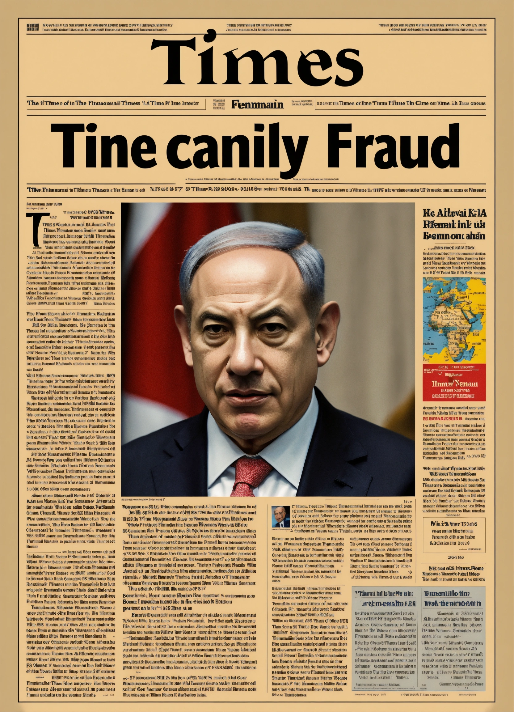 Lexica - The cover of a "Times" financial newspaper shows the fraud ...