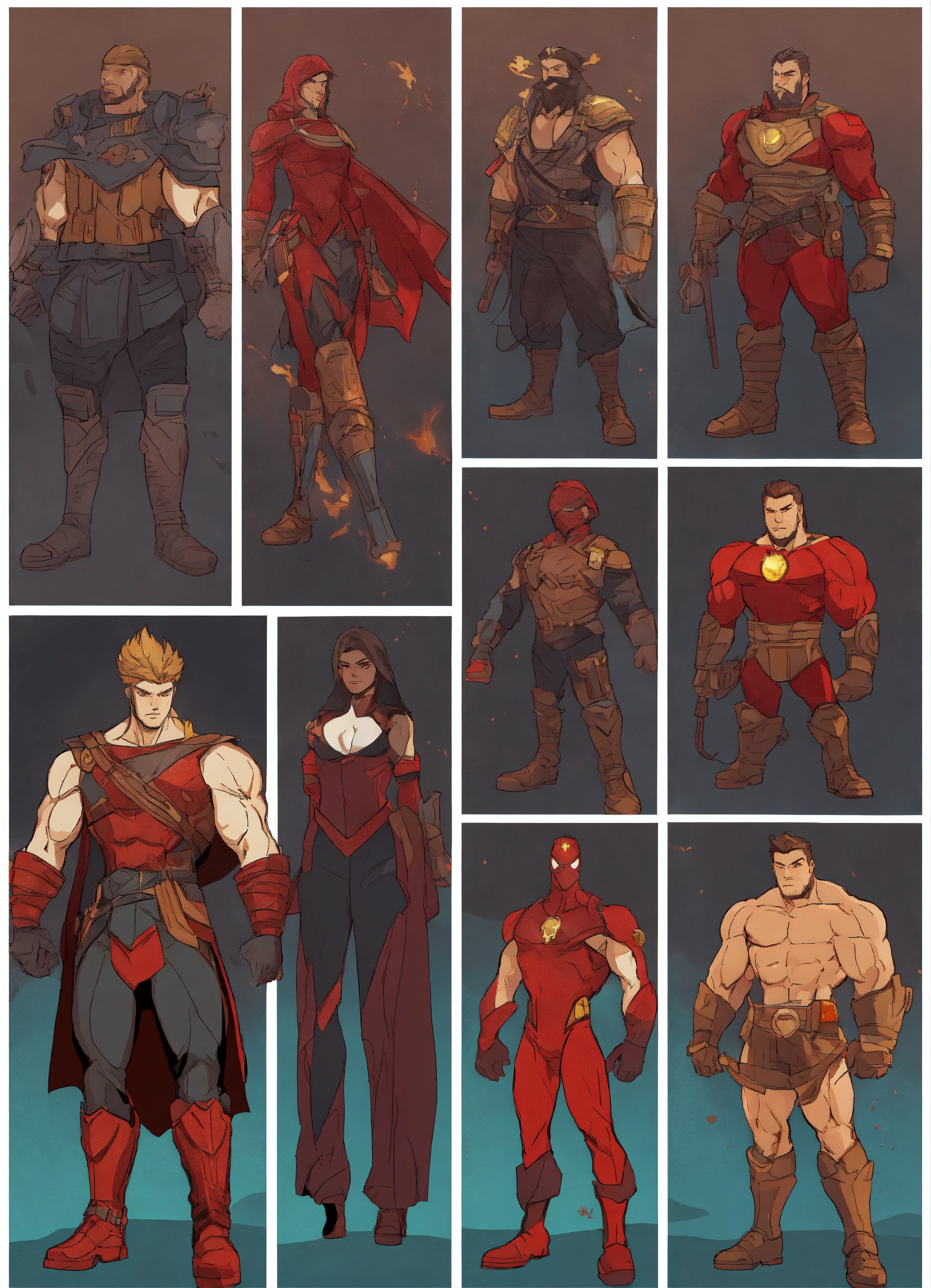 Lexica - Create 5 similar heroes but to go from weaekest to strongest ...