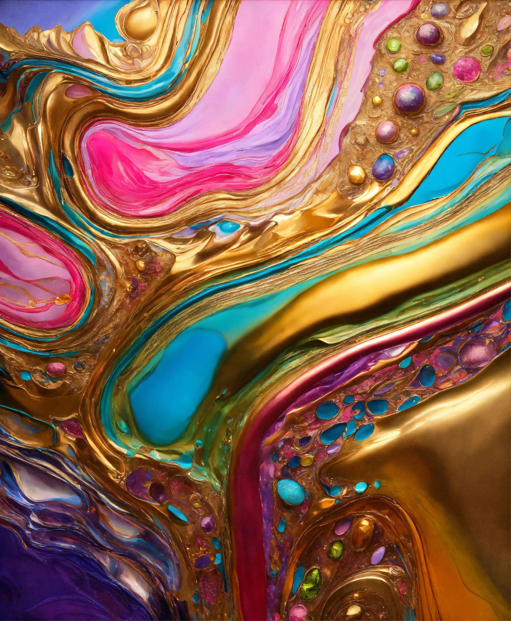 Lexica - Colorful abstract painting oil and water complex complicated ...