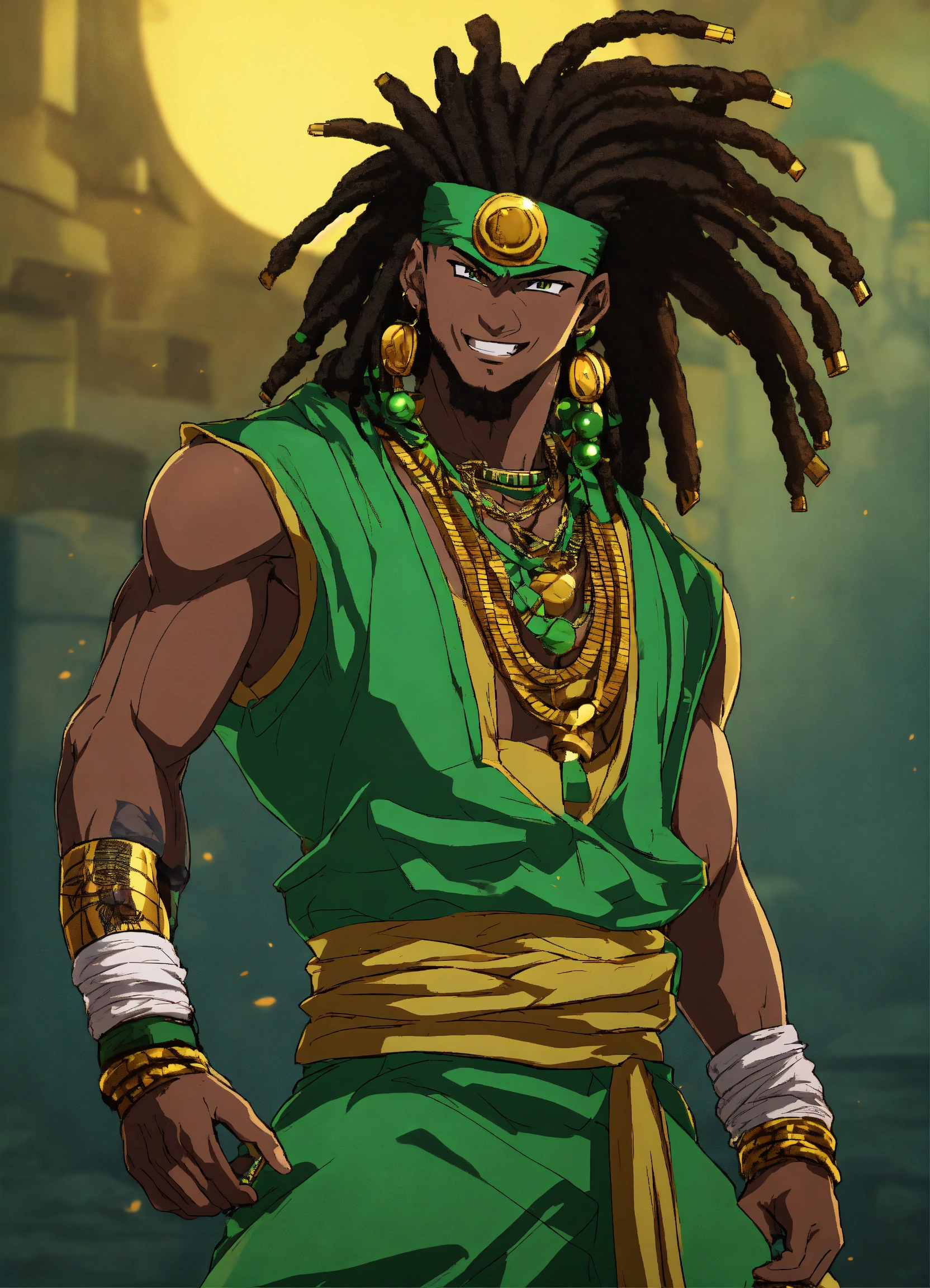 Lexica - African dragon ball anime styled character, athletic build ...