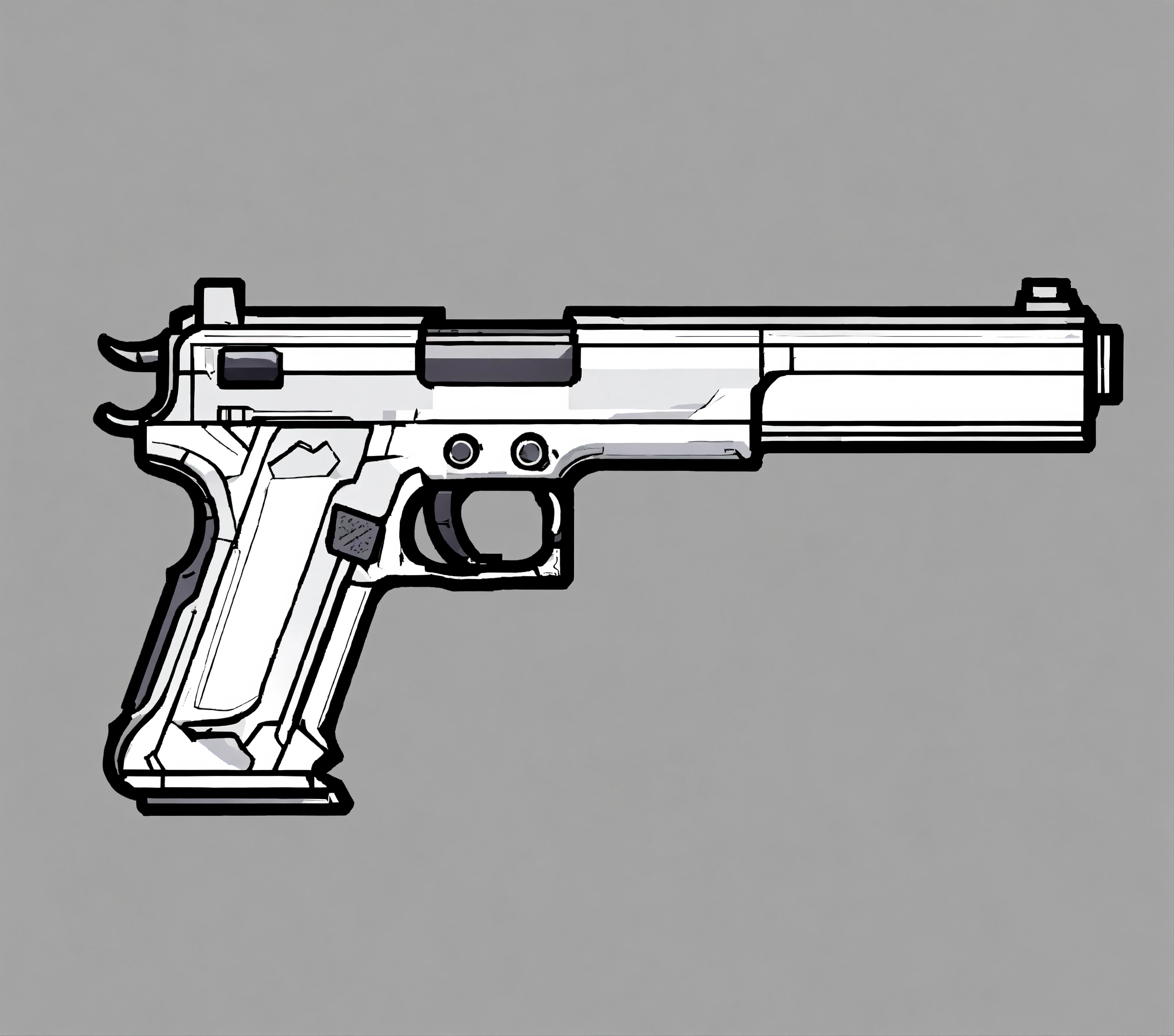 Lexica - A pistol or gun, for a 2d platformer game cute, black and ...