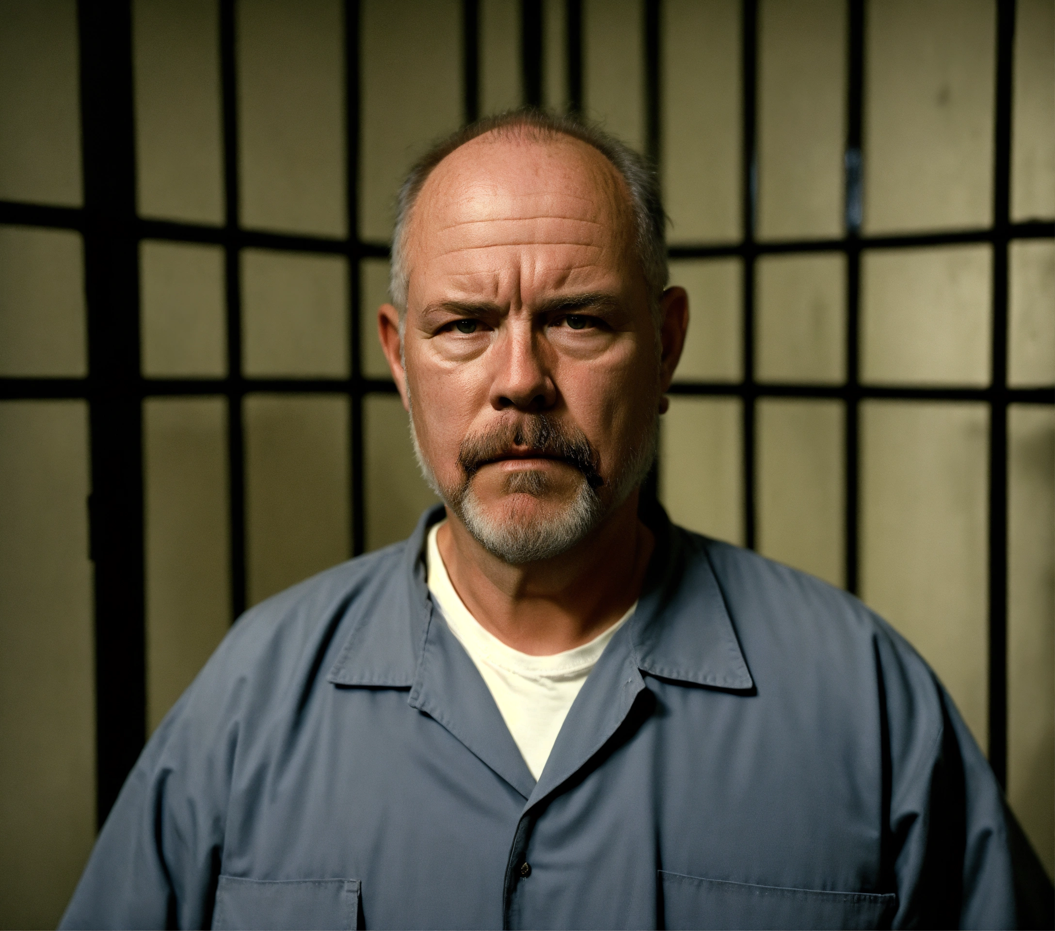 Lexica - Marvin heemeyer in a prison médium shot frontal facing neutral ...