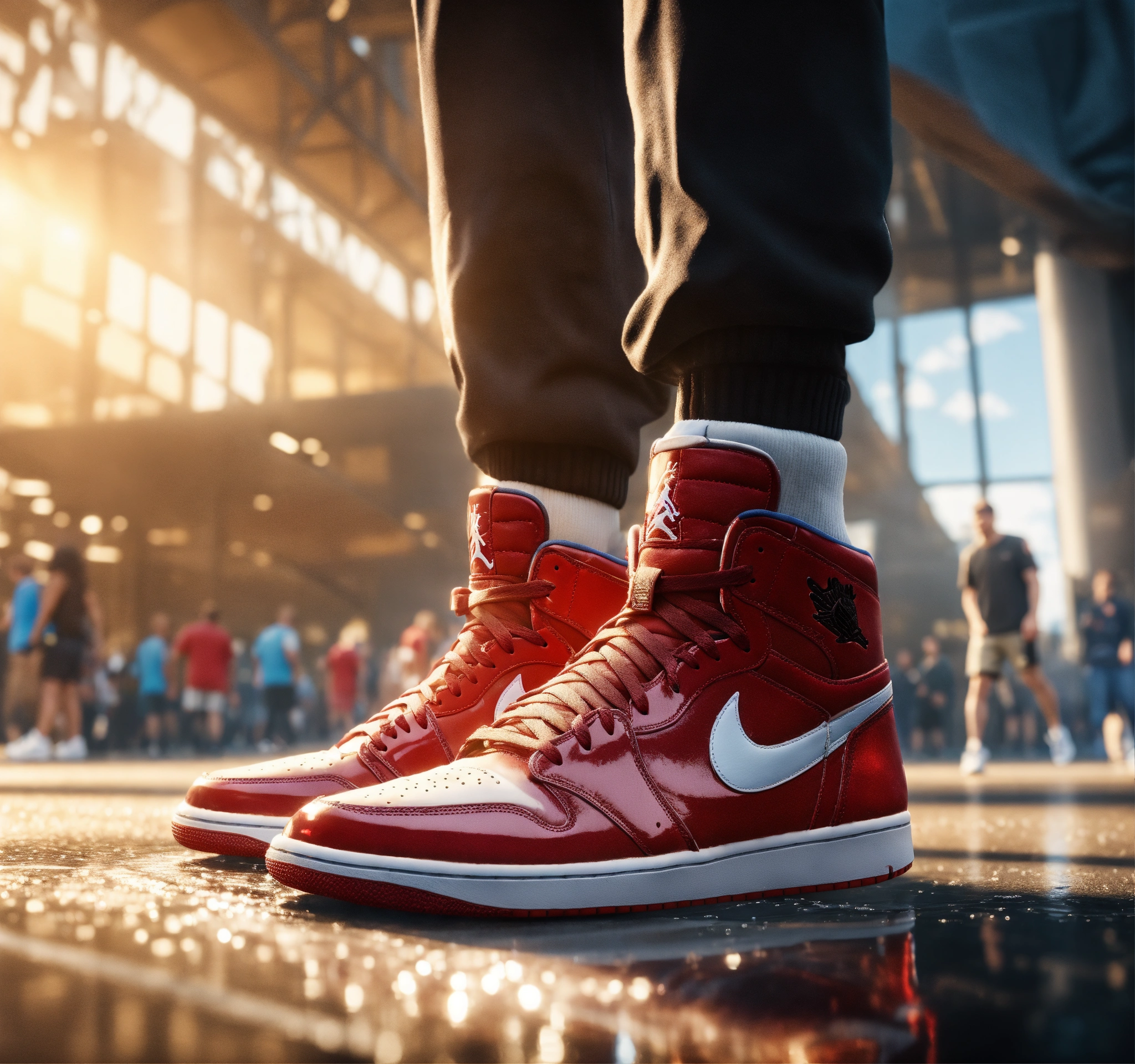 Lexica - 8k HDR photo full body Michael Jordan introducing Nike ...