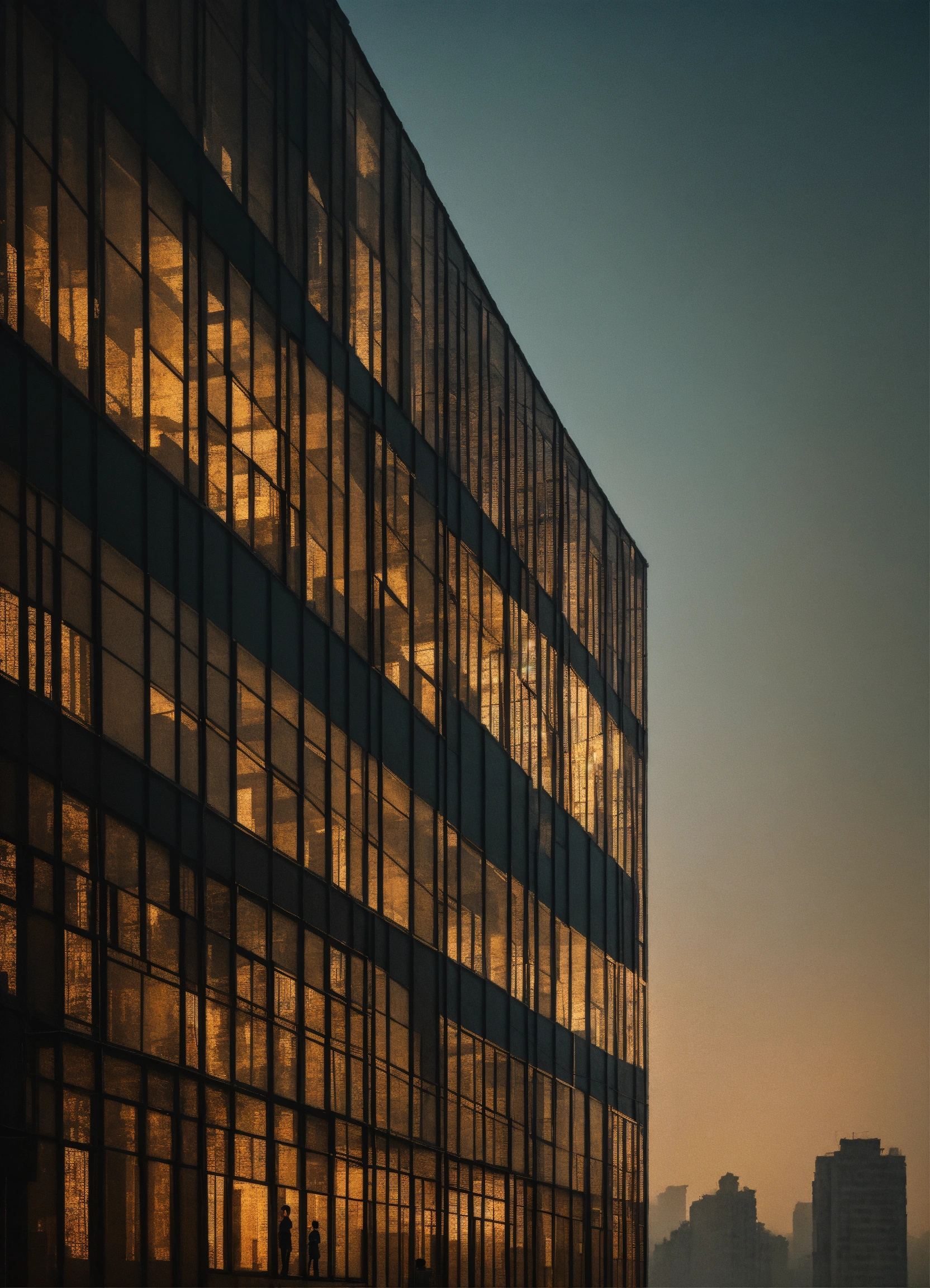 Lexica - Some people look over tall building windows, in the style of ...