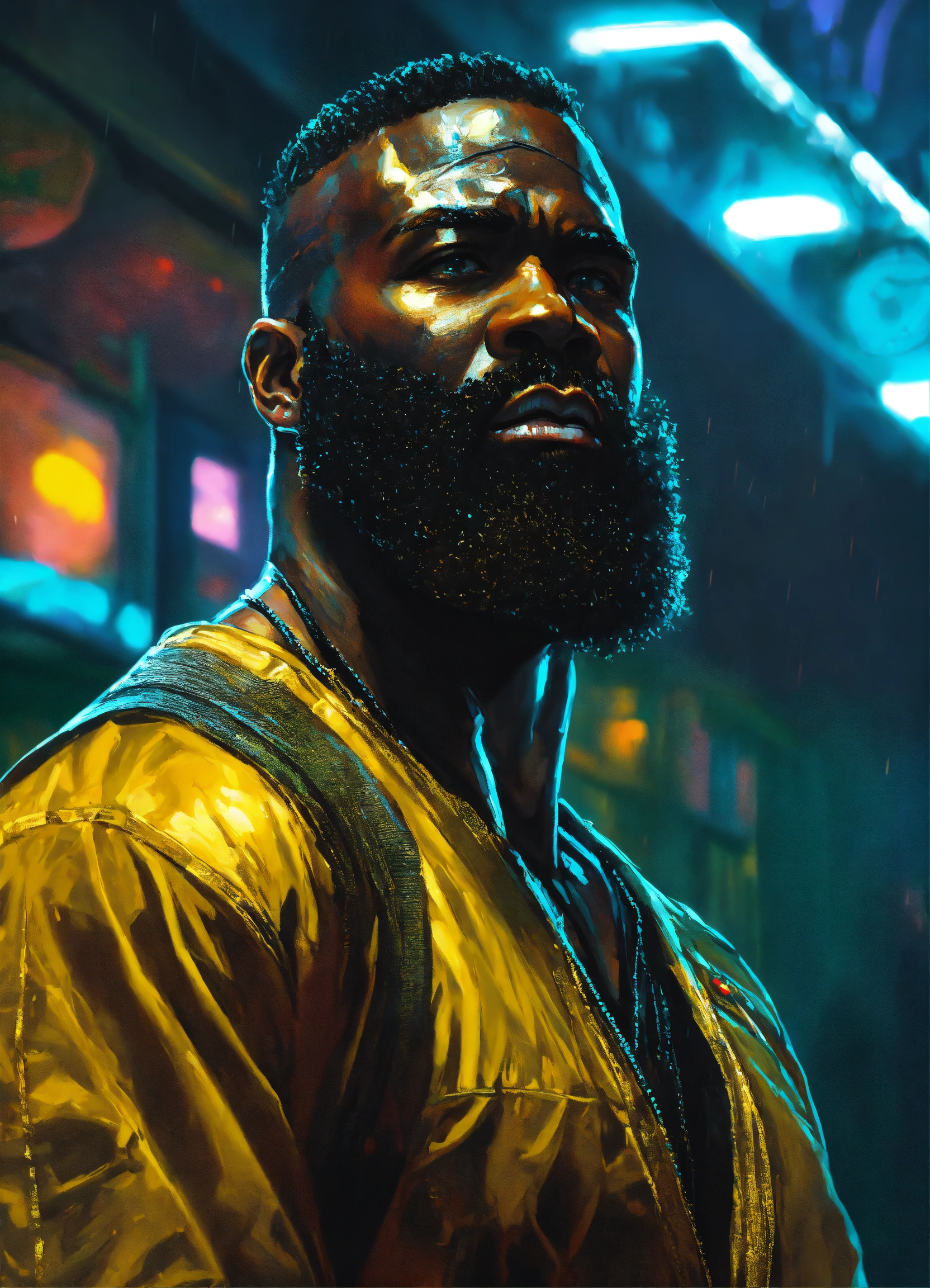 Lexica - Kimbo slice as a male cyberpunk gang member blade runner 2049 ...