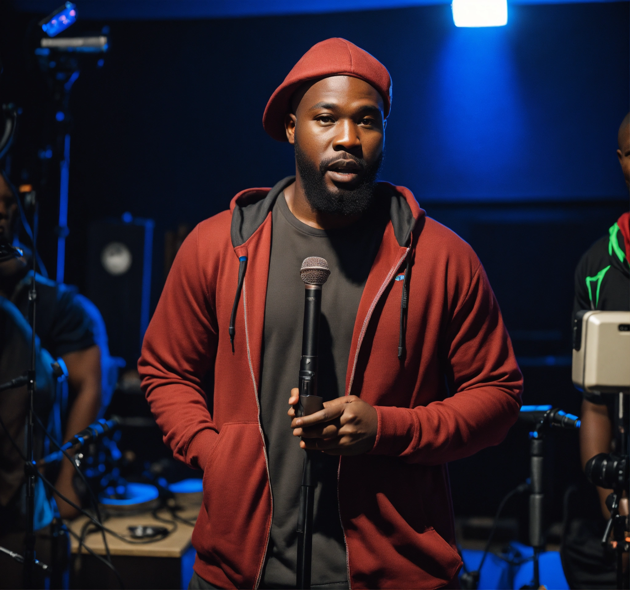 Lexica - Full body frame wide angle shot of a Igbo Nigerian, bald dark ...