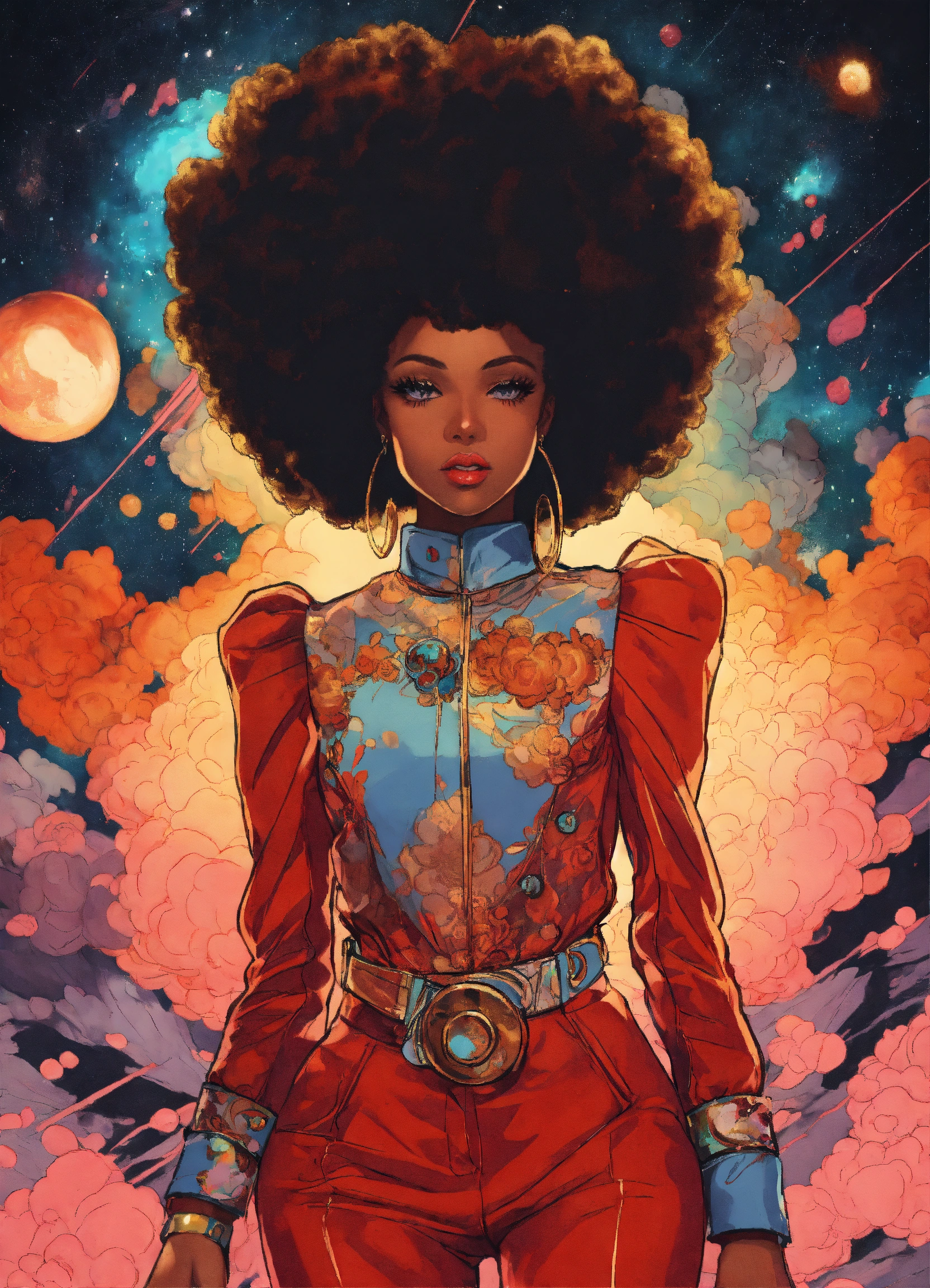 Lexica - Stylish afro queen haute couture outfit in the style of 90's ...