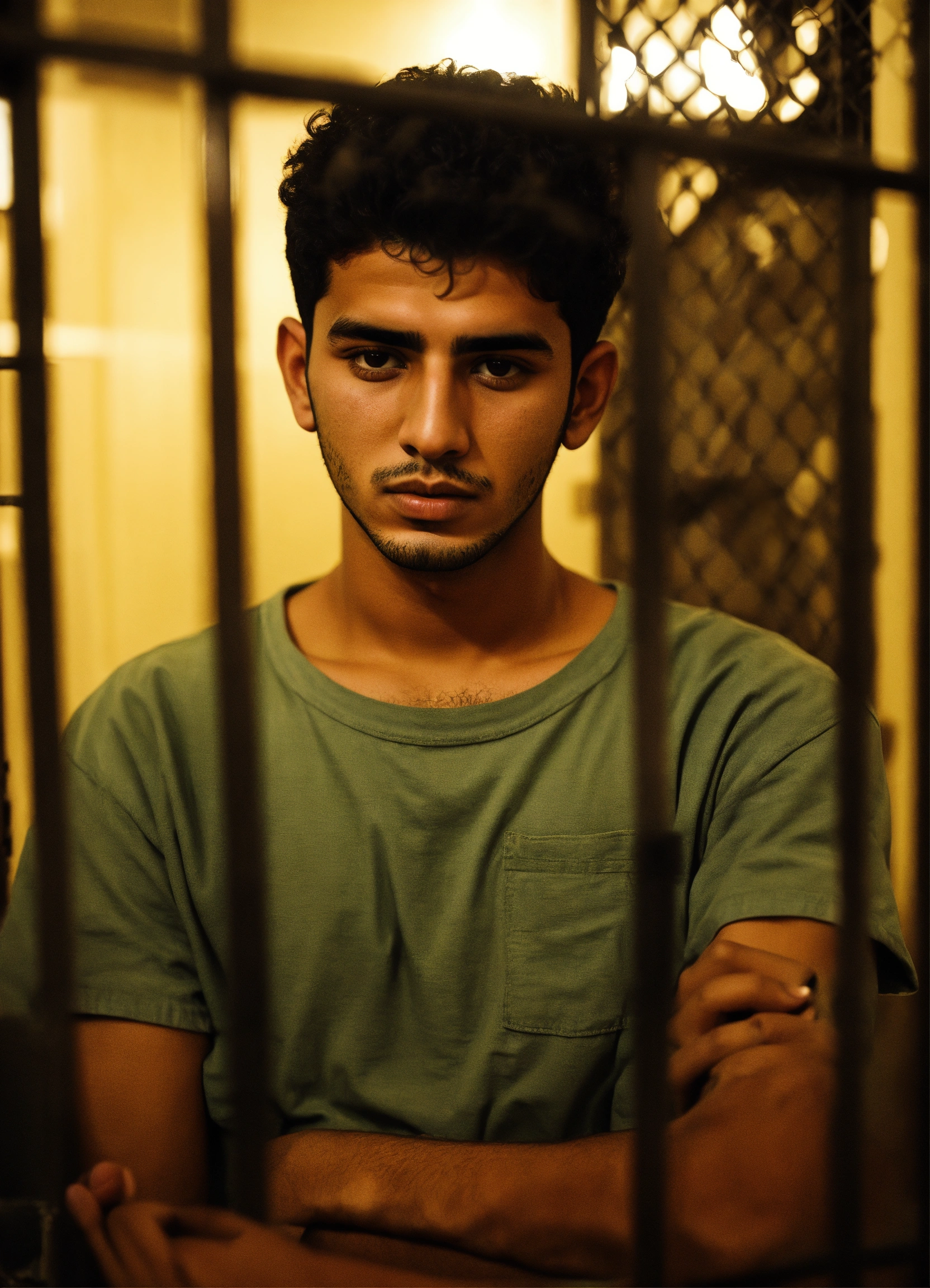Lexica - 20 years old Arab boy in a cell prison