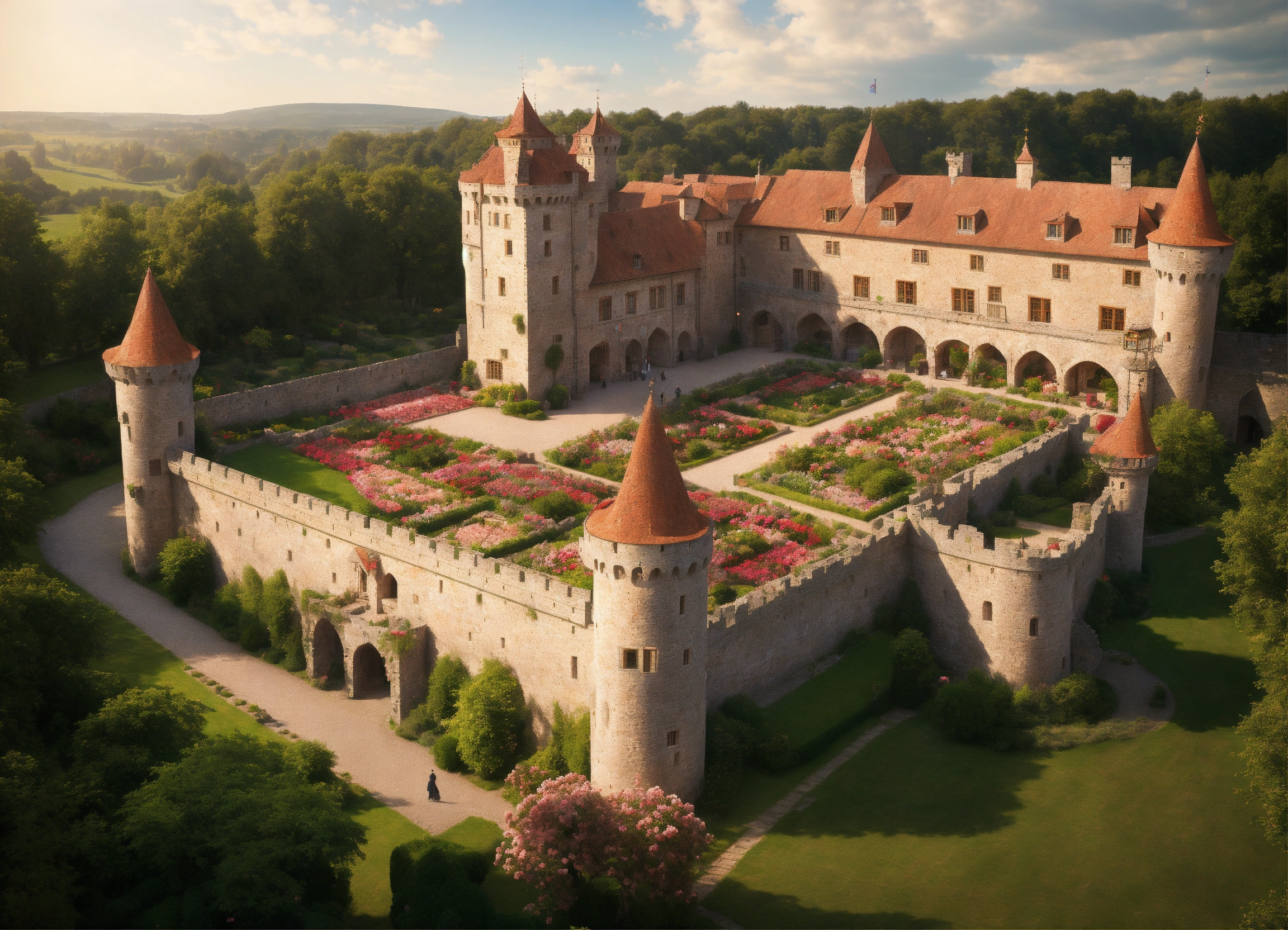 Lexica - Ultra realistic, photorealistic, bird's eye view of a small ...