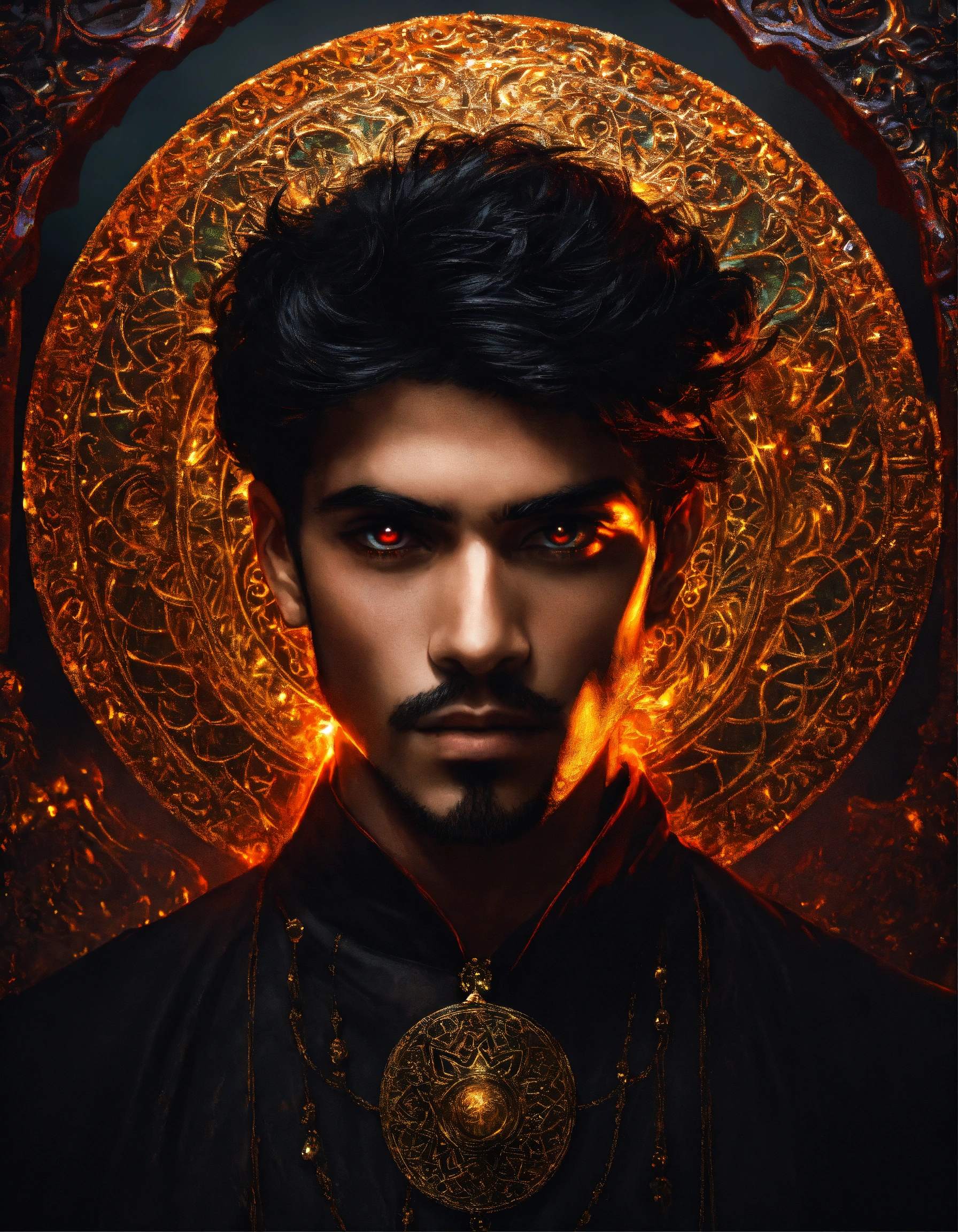 Lexica - Dark, mysterious and dramatic headshot of a young handsome ...