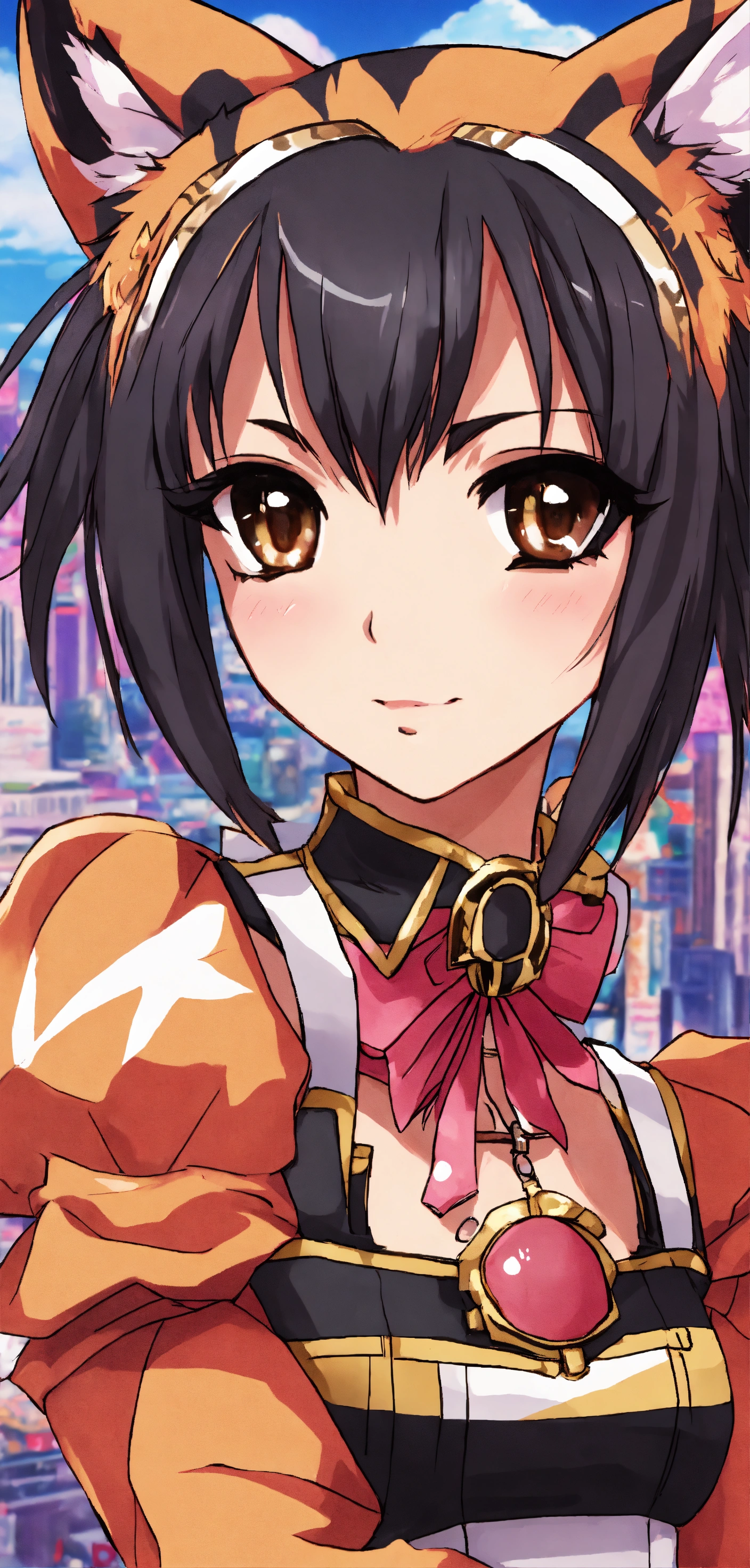 Lexica - Tiger Magical girl with black hair emo style and Brown eyes in ...